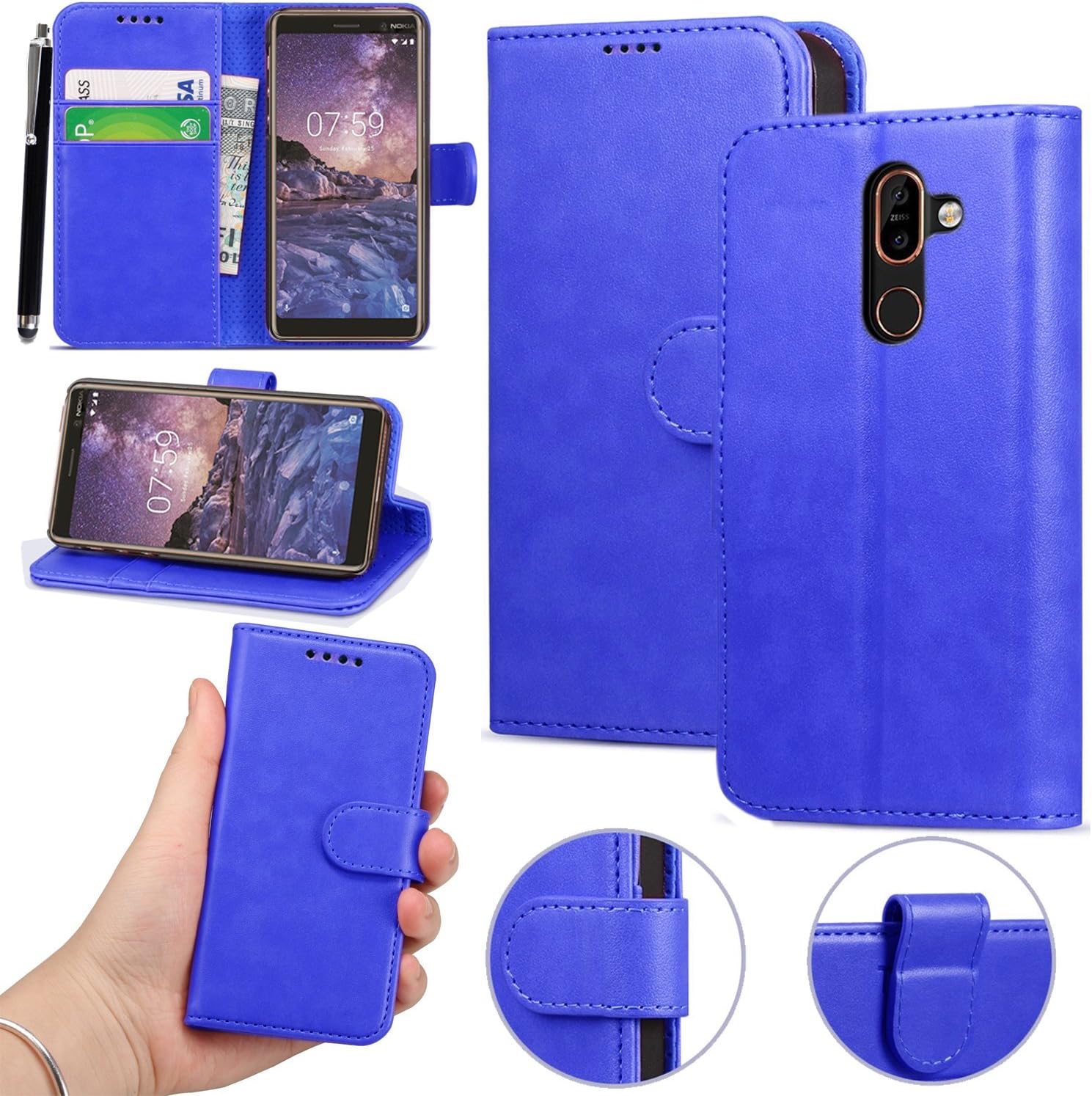 Nokia 7 Plus Case, Nokia 7 Plus Flip Wallet Case, Slim Thin Fit Premium ...