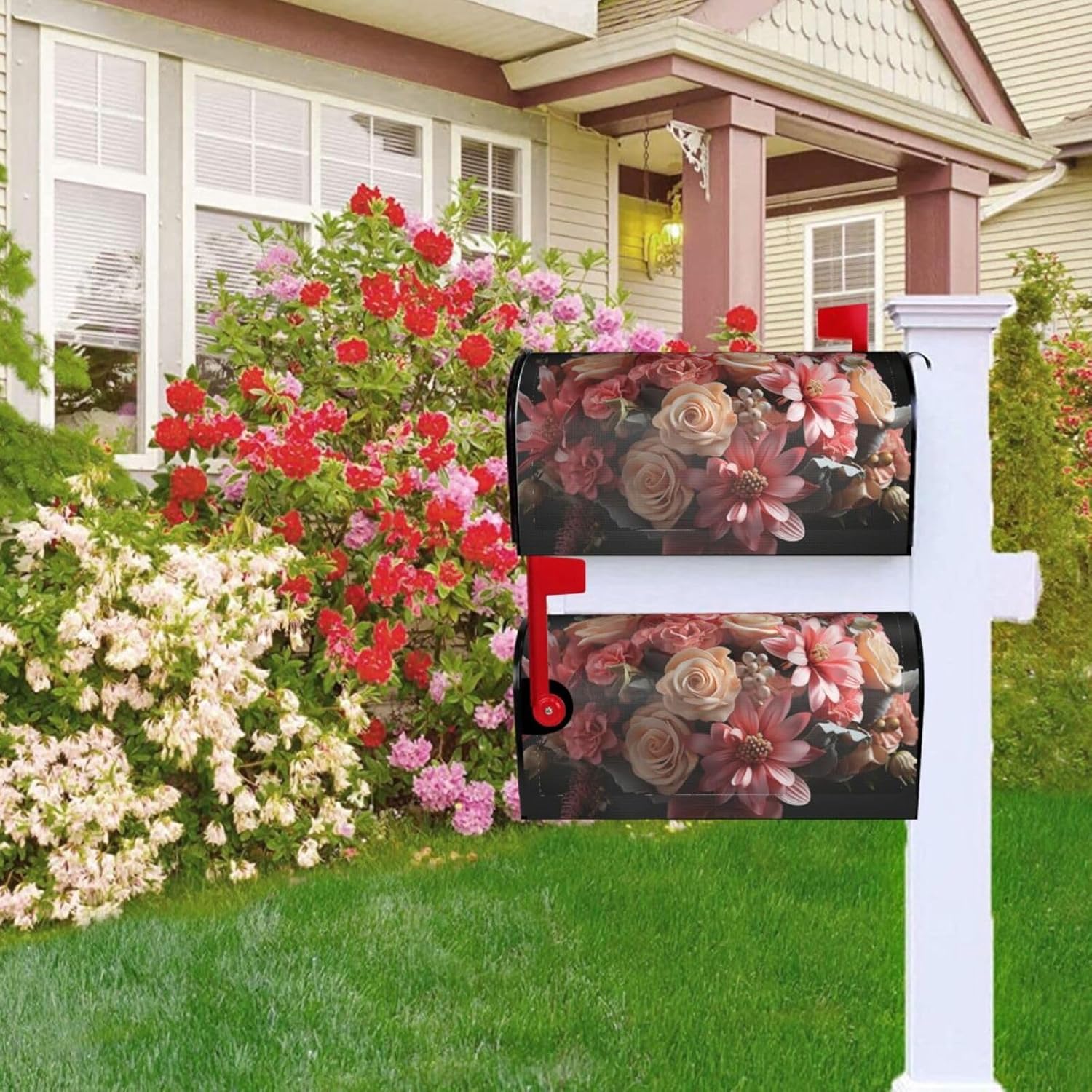 Amazon.com: Outdoor Mailbox Covers Magnetic Mailbox Cover Bouquet of ...