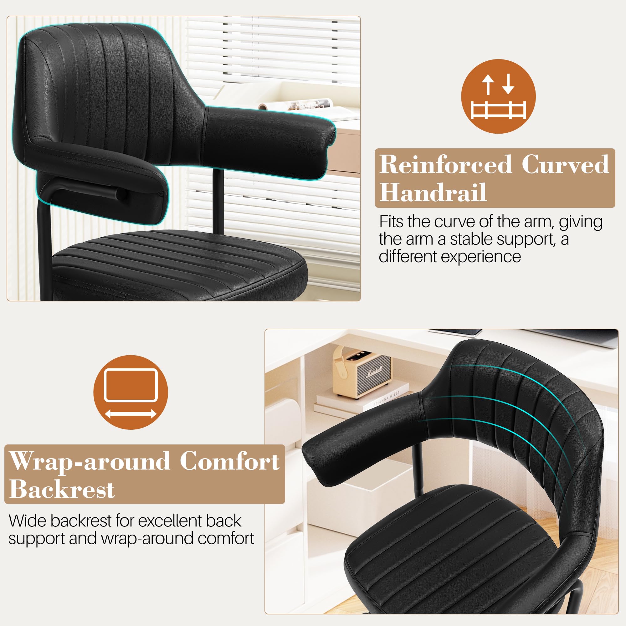 Snapklik.com : HeroSet Home Office Chair Swivel Desk Chair Vanity ...