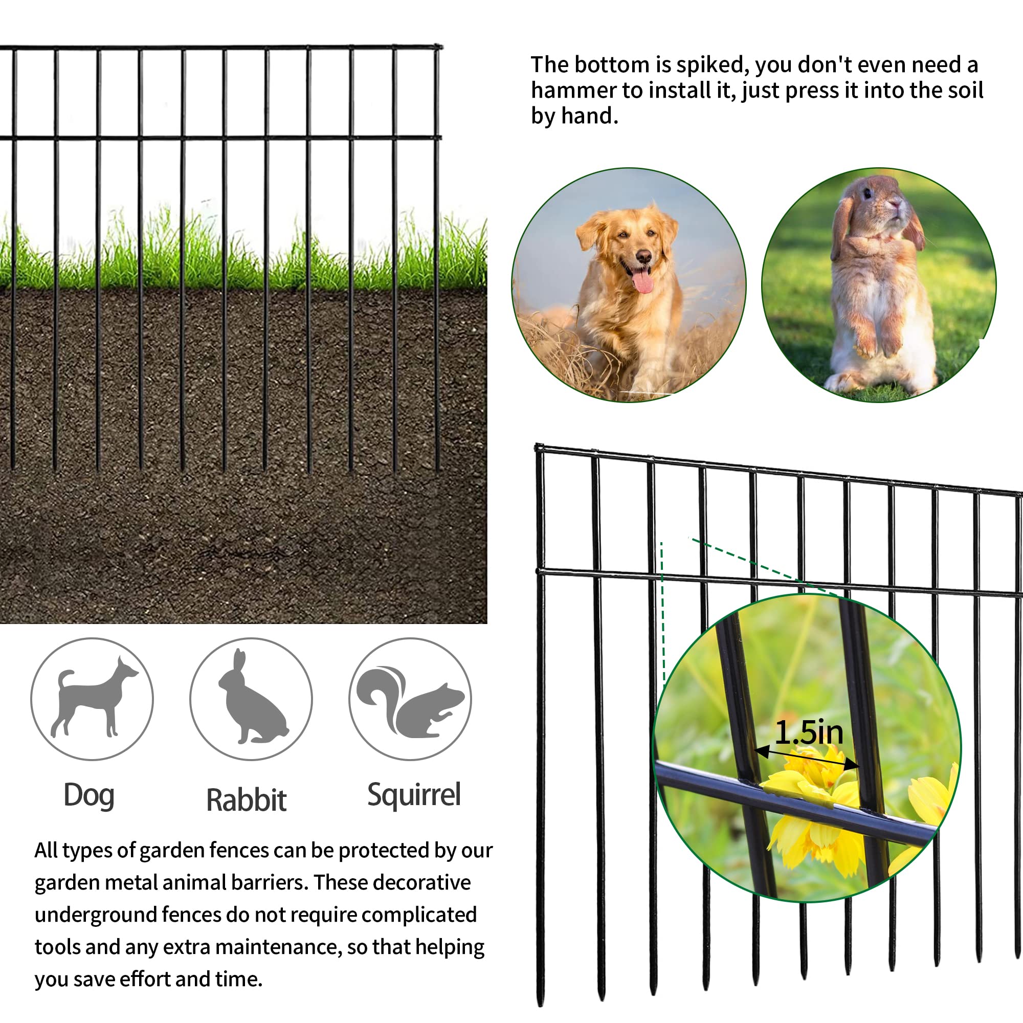 Snapklik.com : 6 Panels Animal Barrier Fence, 12 Ft