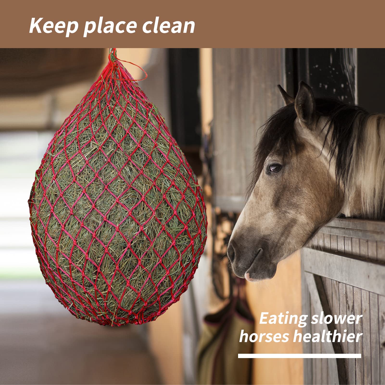 Hay Net RideFound 2-Pack Slow Feed S For Horses - 40" Nylon Nets With ...