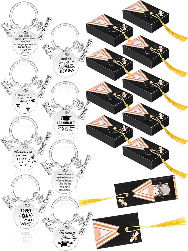 Taiyin 16 Pcs Class of 2024 Graduation Keychains Graduation Gifts ...