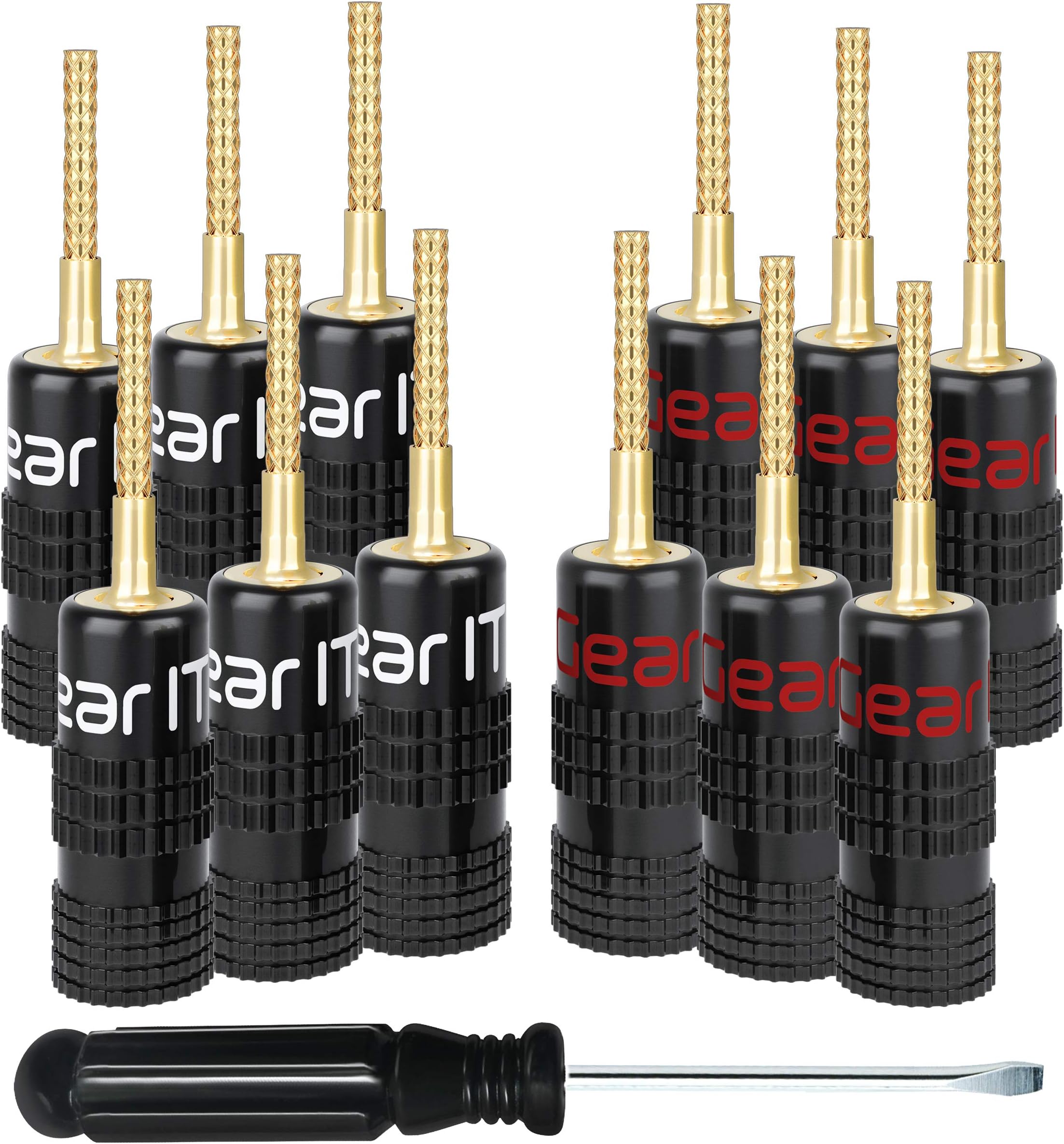 Deadbolt Flex Pin Banana Plugs for Spring Loaded Speaker Terminals, 6 ...