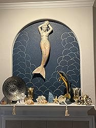 Amazon.com: GRASOLAR 39'' High Mermaid Statue Wall Hanging Big Size ...