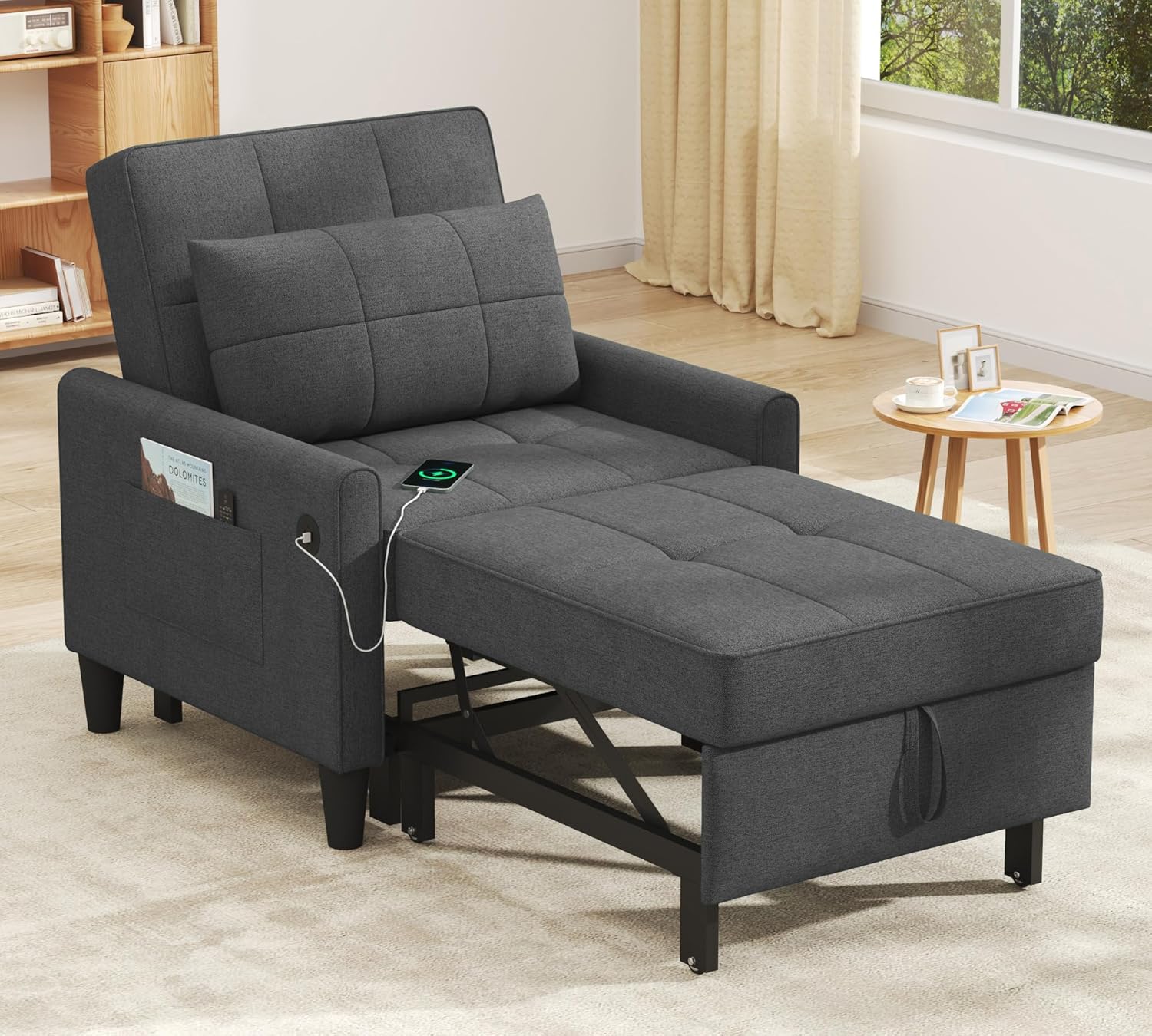 Amazon.com: DURASPACE Sleeper Chair Bed Pull Out Sofa Bed 3-in-1 ...