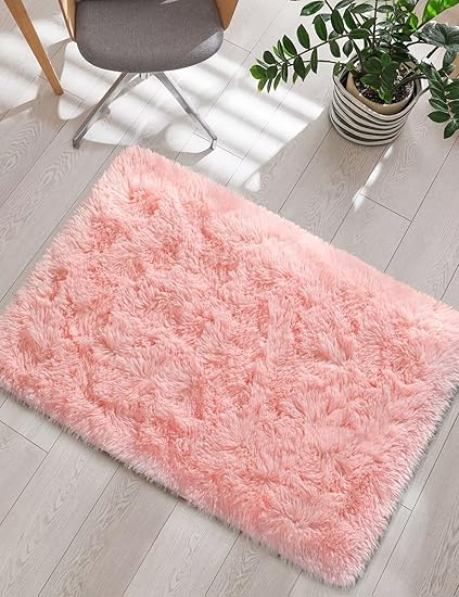 Amazon.com: Macgace Small Throw Rugs for Bedroom, 2x3 Light Pink Mini ...
