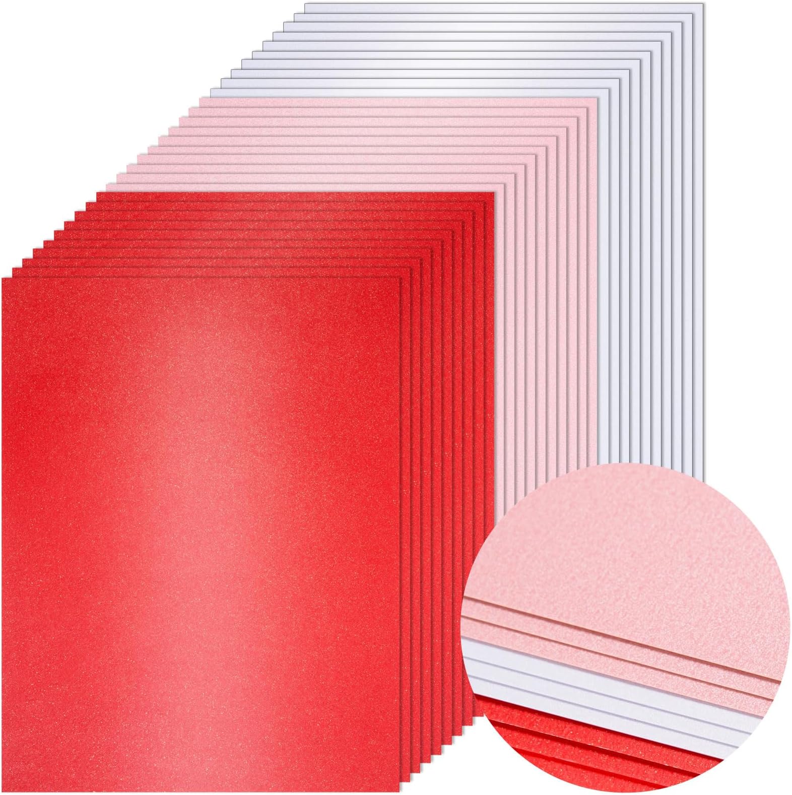 Amazon.com : 240 Sheets Valentine's Day Shimmer Cardstock 8.5 x 11 ...