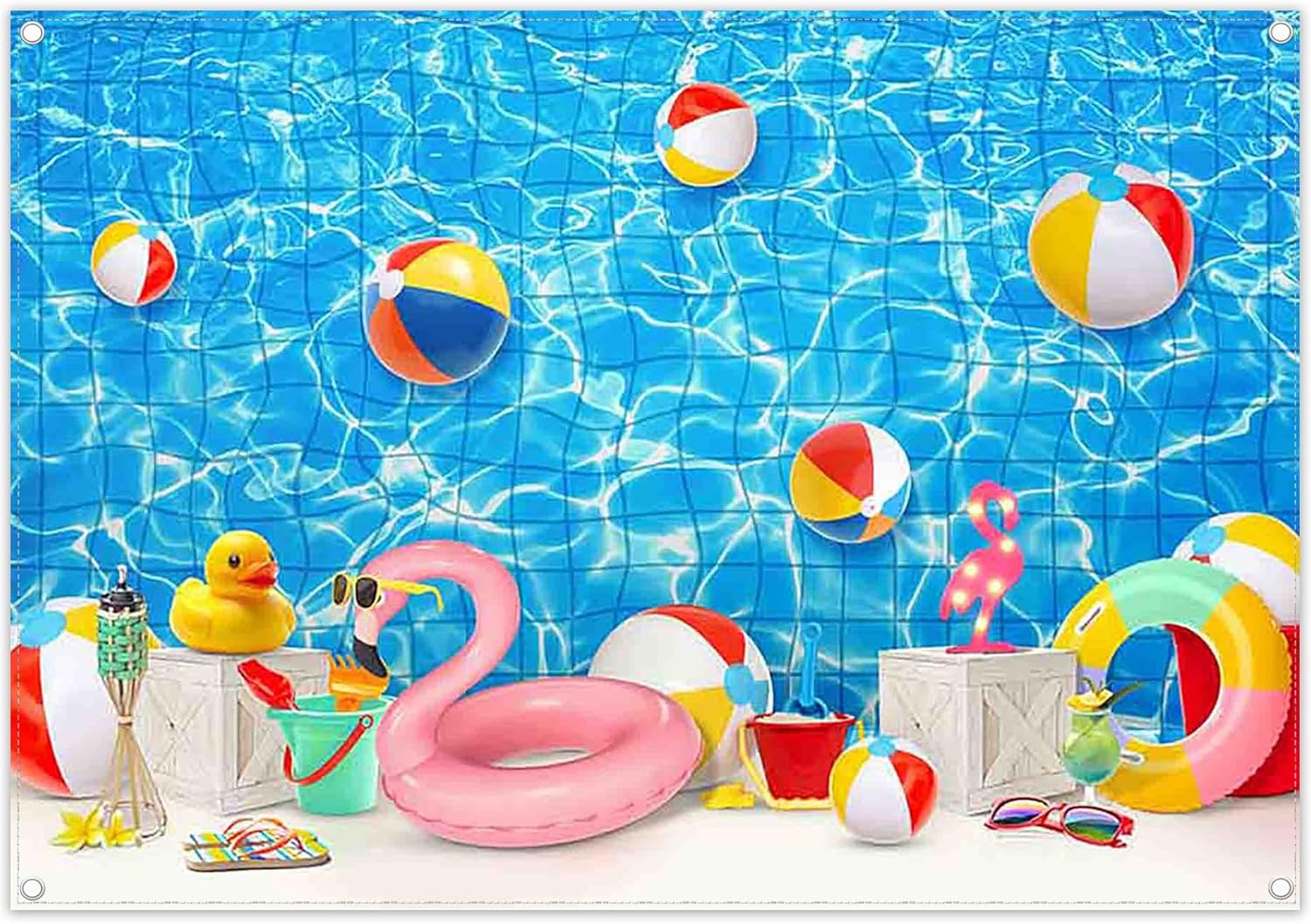 Amazon.com : ZTHMOE Fabric 7x5ft Summer Swimming Pool Photography ...