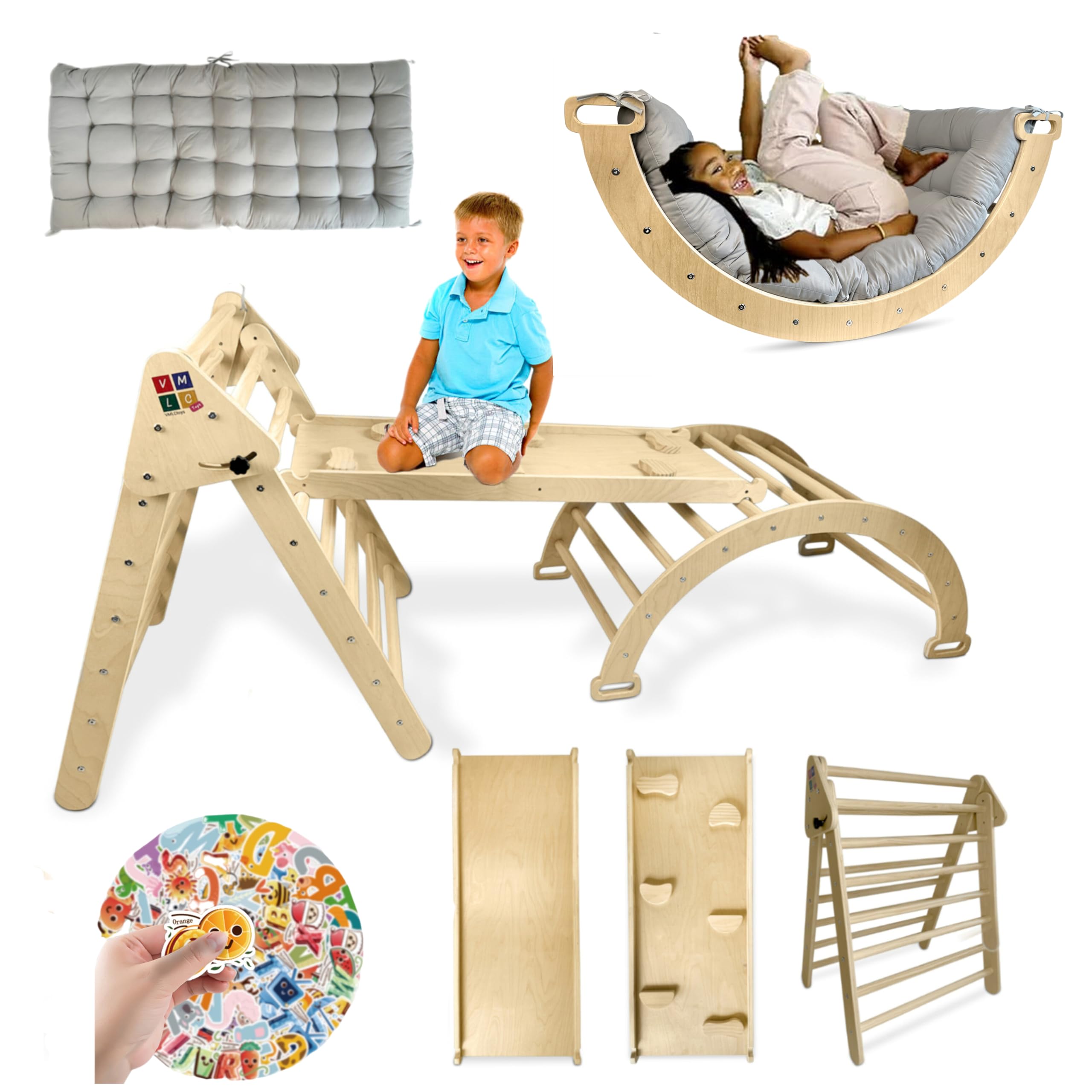 Amazon.com: VMLCtoys Extra Large Pikler Triangle Set for Toddlers ...