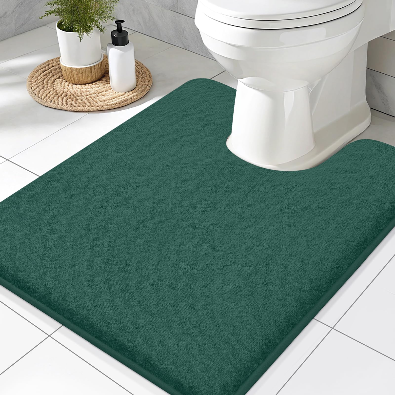 Snapklik.com : Memory Foam Toilet Rugs U-Shaped 24x20, Extra Soft ...