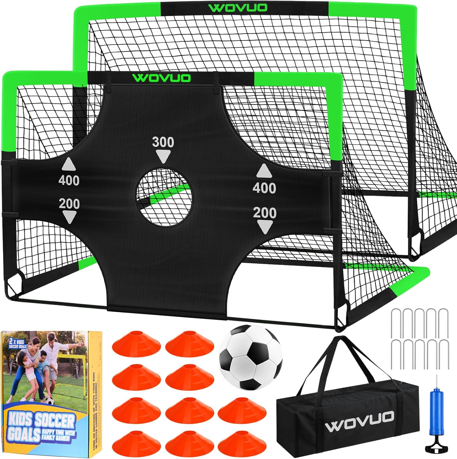 Amazon.com : Kids Soccer Goals for Backyard Set of 2, 6x4 ft Portable ...