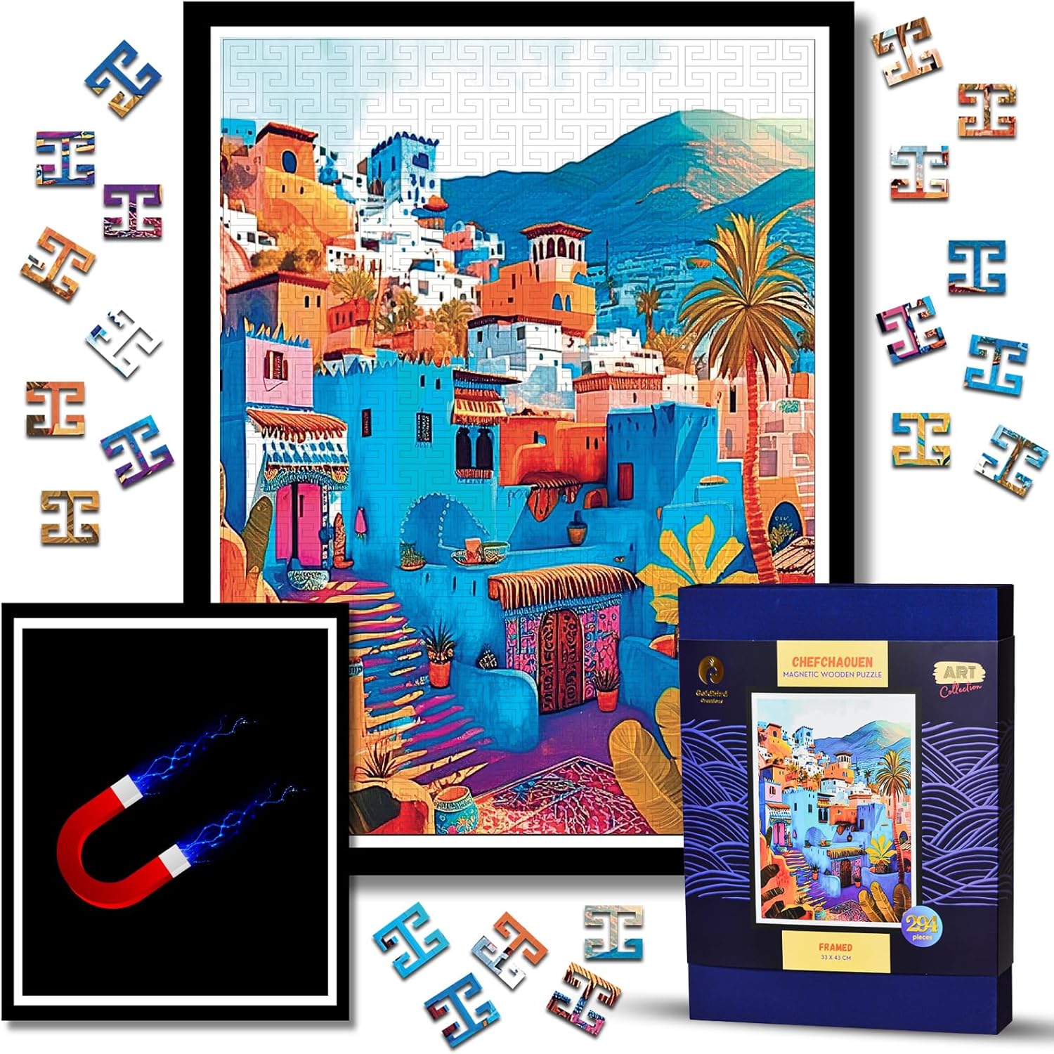 Amazon.com: Magnetic Wooden Puzzles with Frame for Adults - Framed ...