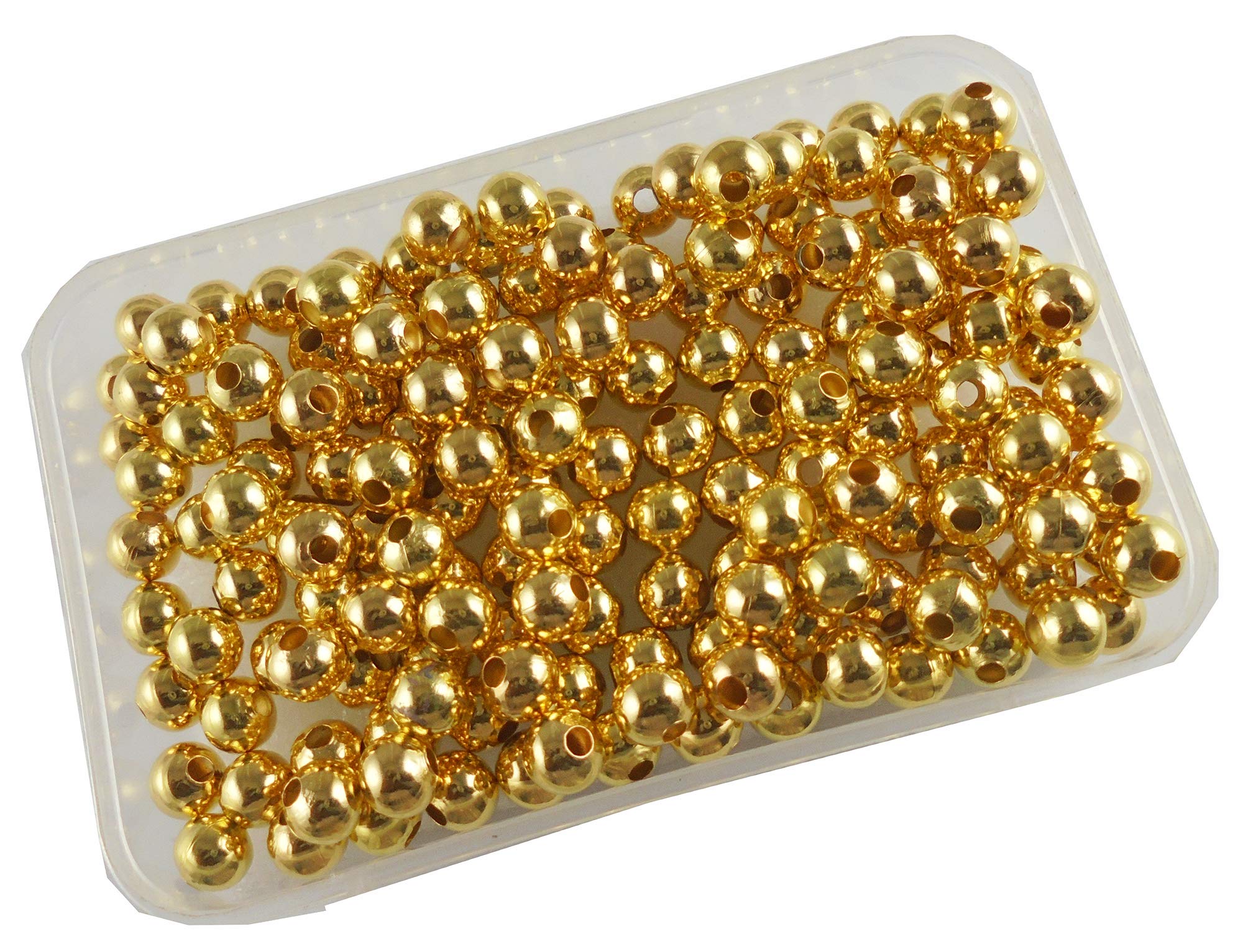 eshoppee 100 gm Golden Gold Color 7 mm Round Metal Ball Jewellery ...