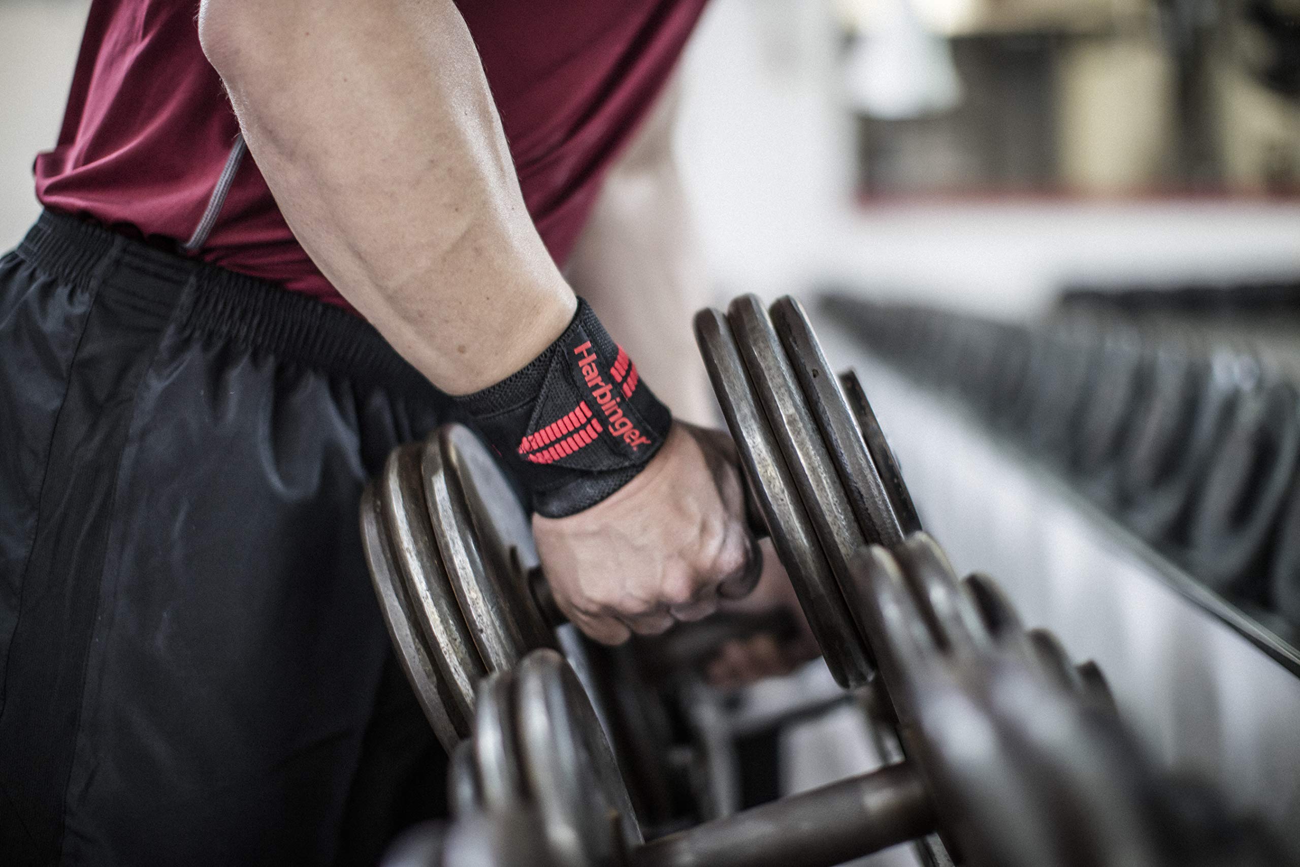 Snapklik.com : Harbinger Red Line 18-Inch Weightlifting Wrist Wraps For ...
