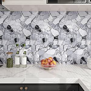 ReWallpaper 24inx16.5ft Faux Stone Wall Paper Peel and Stick Modern ...