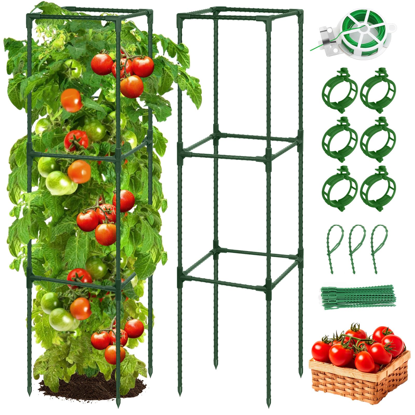 Snapklik.com : 1 Pack 48" Tomato Cage For Garden, Heavy Duty Adjustable ...