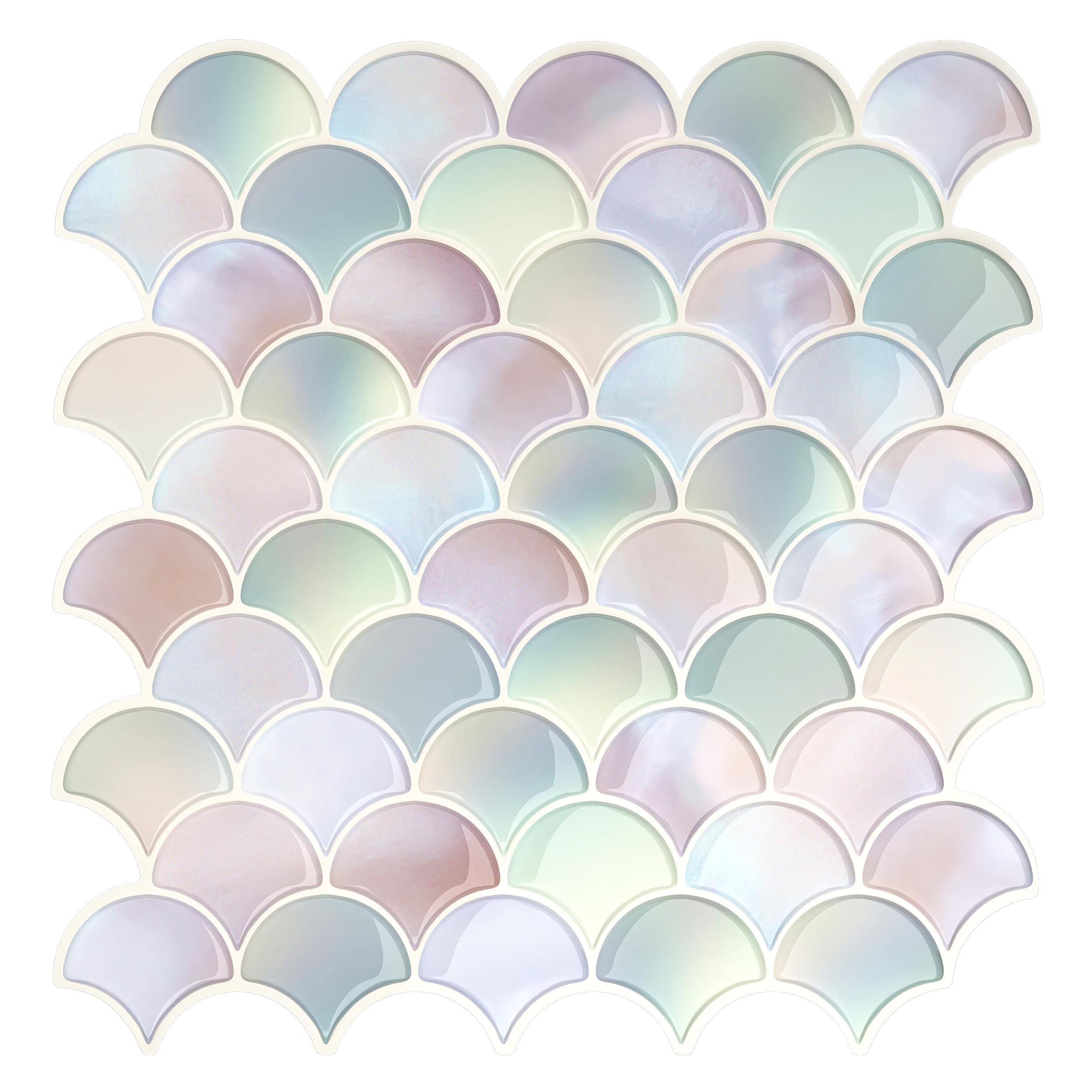 VEELIKE Fish Scale Backsplash Tile Peel and Stick Pink Mermaid Tile ...