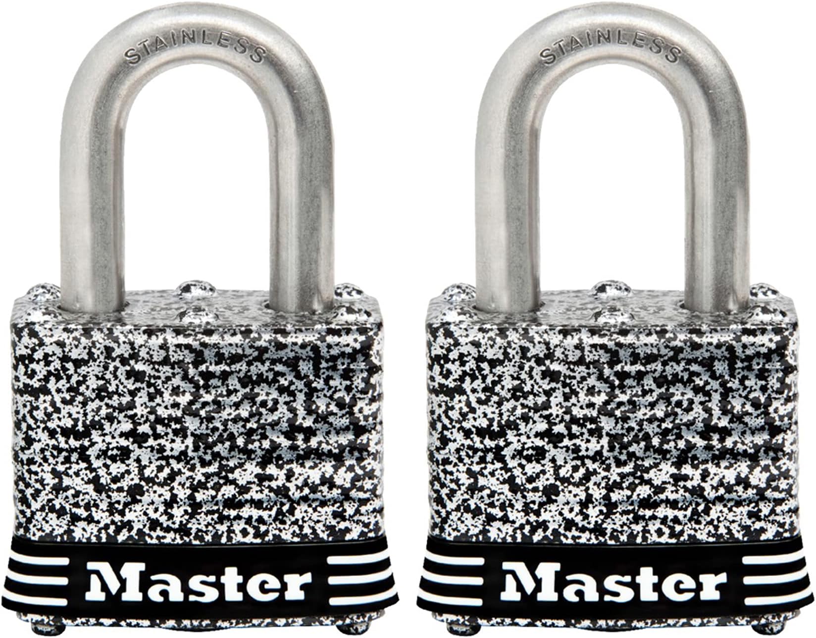 Master Lock 5SST Stainless Steel Outdoor Padlock with Key, 2 Pack Keyed ...