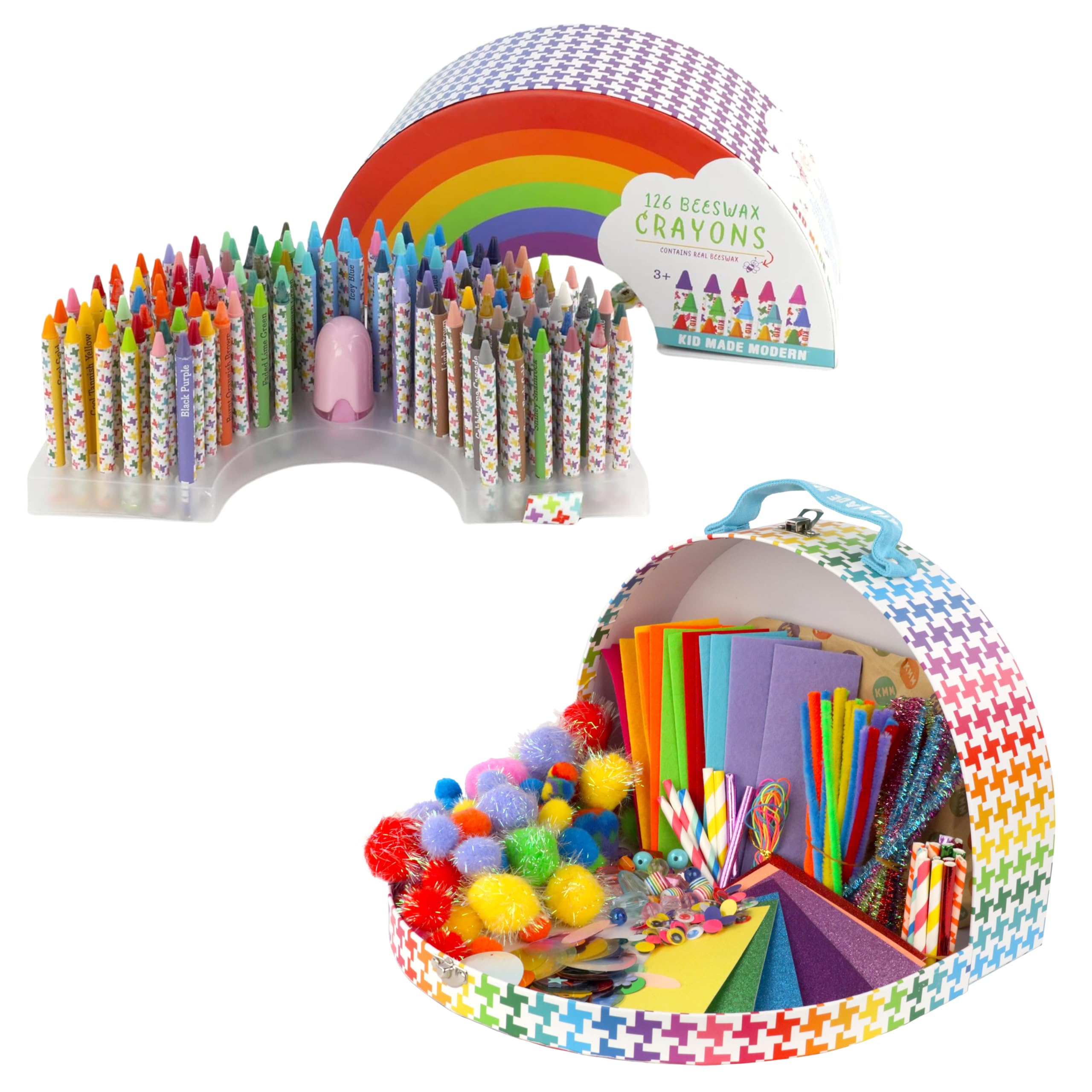 Amazon.com: Kid Made Modern - Rainbow Craft Kit & Crayon Set Bundle ...