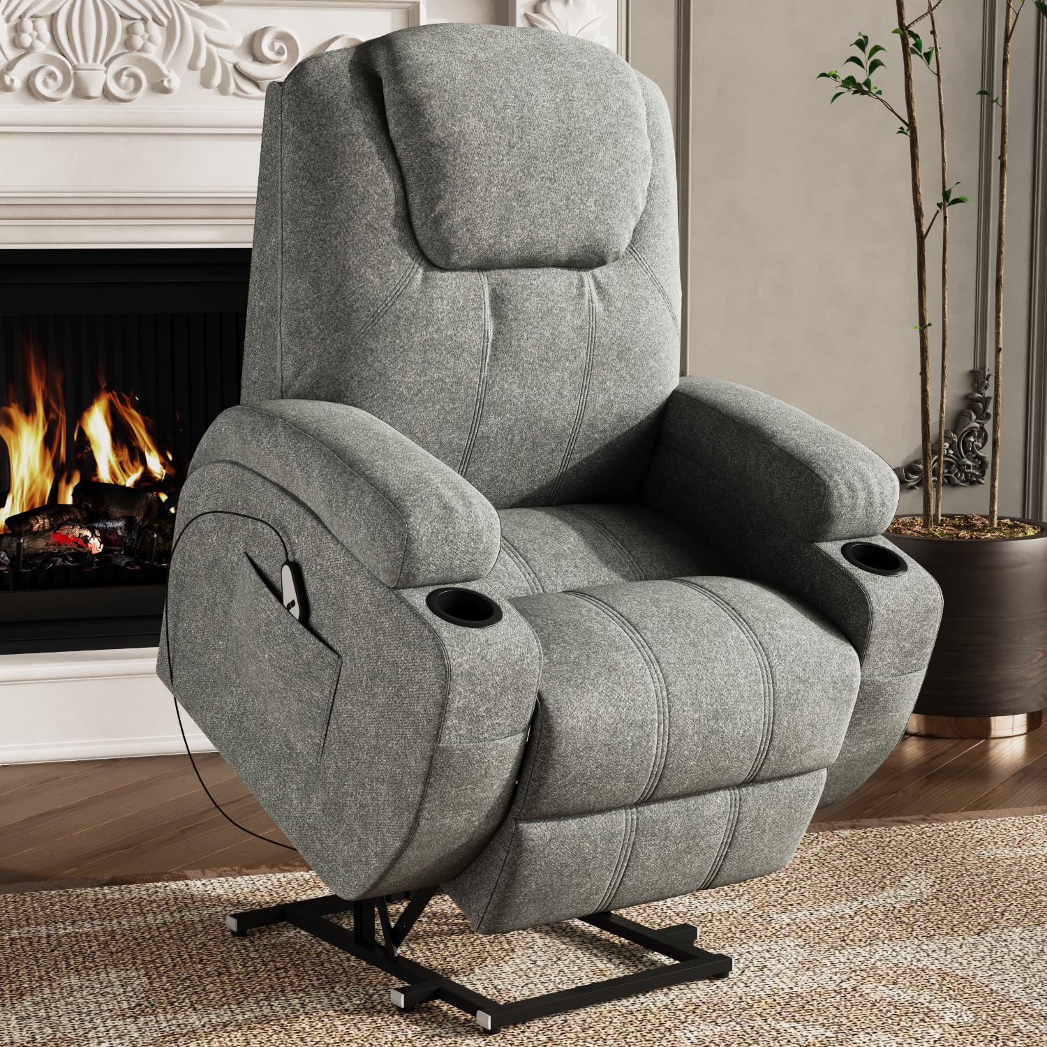 Devoko Power Lift Recliner Chair for Elderly,Lounge Sofa with Massage ...