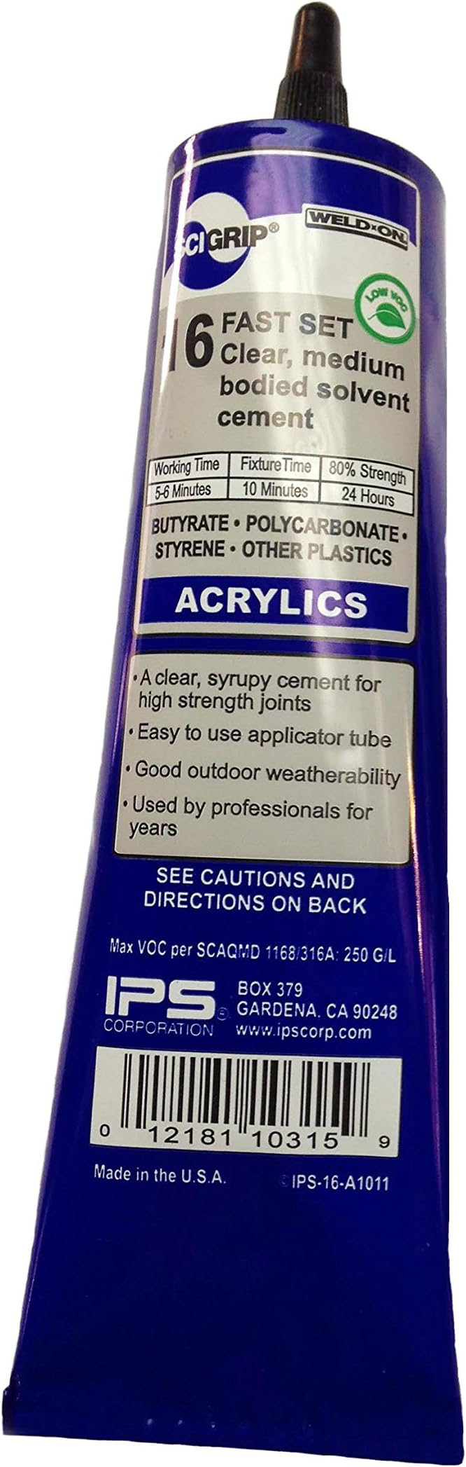 Amazon.com: IPS Weld-On 16 Acrylic Plastic Cement, 5 oz Tube ...
