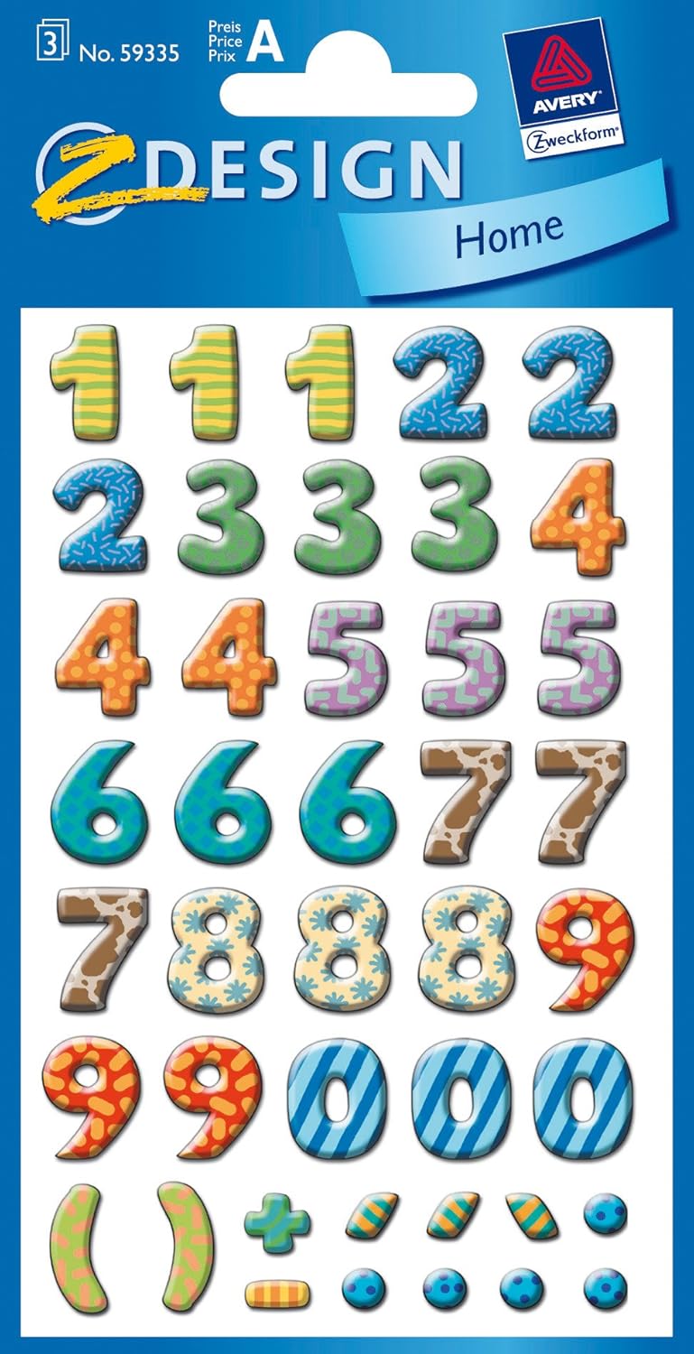 Amazon.com: Multi Coloured Number Stickers