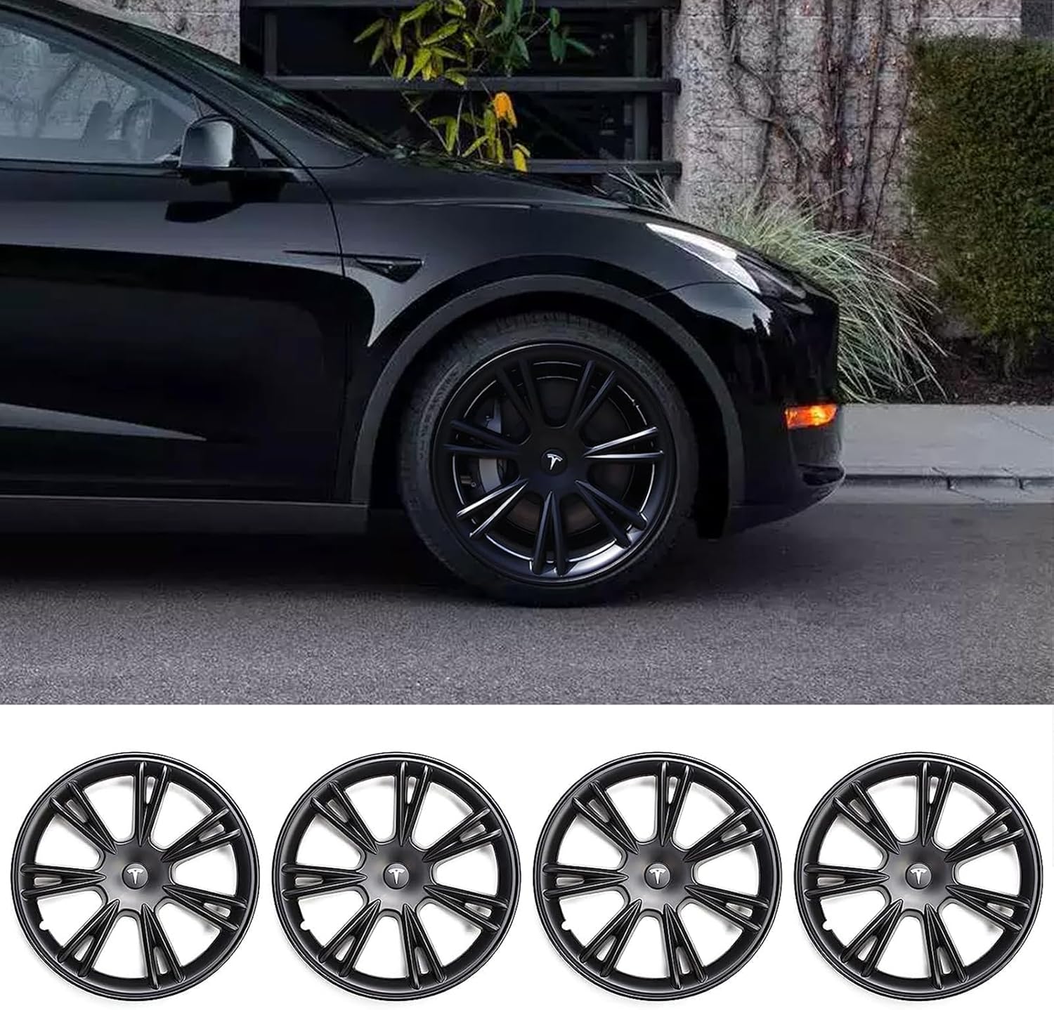 Amazon.com: ShereFLY Tesla Model Y Wheel Covers 19 Inch Hubcaps Matte ...