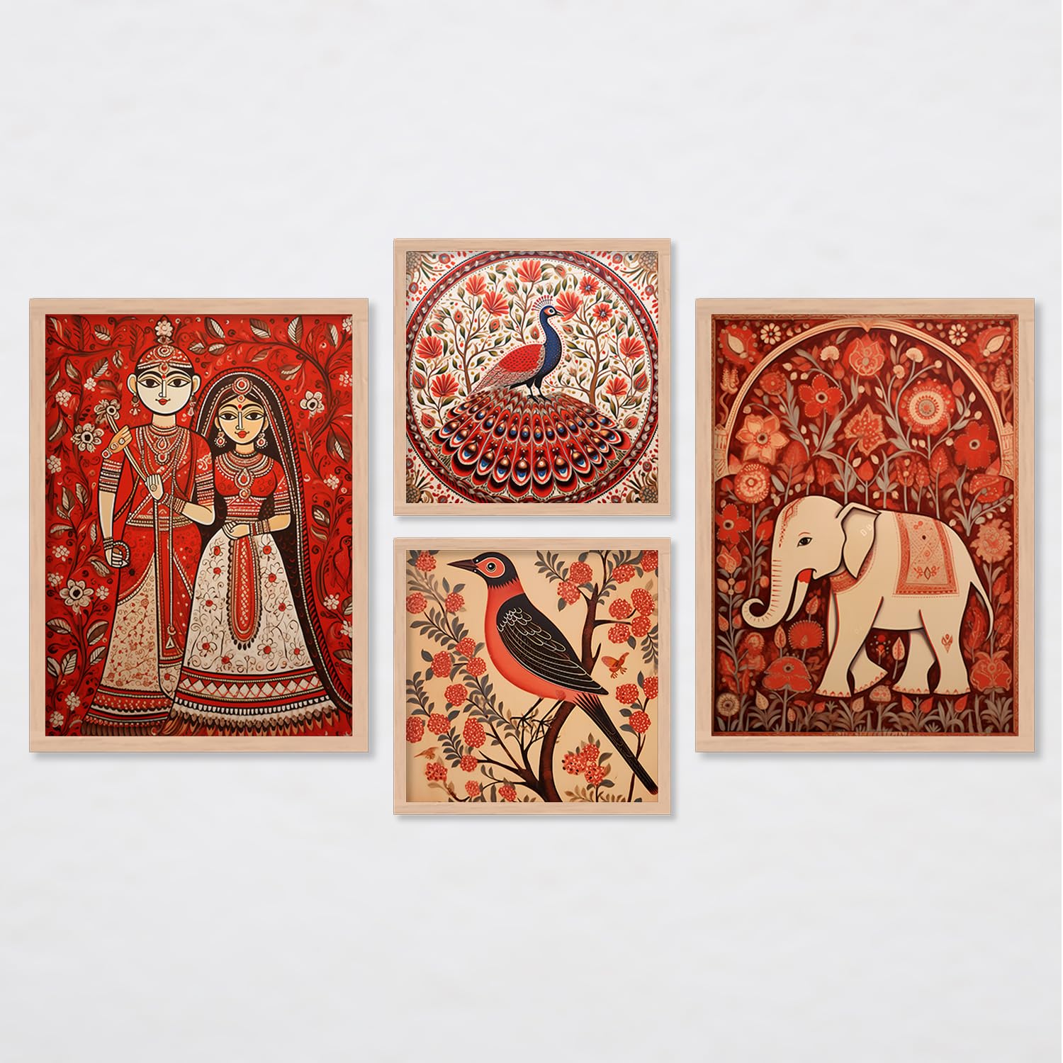 BANGERZ Madhubani Wall Decoration Painting With Frame Traditional Theme ...