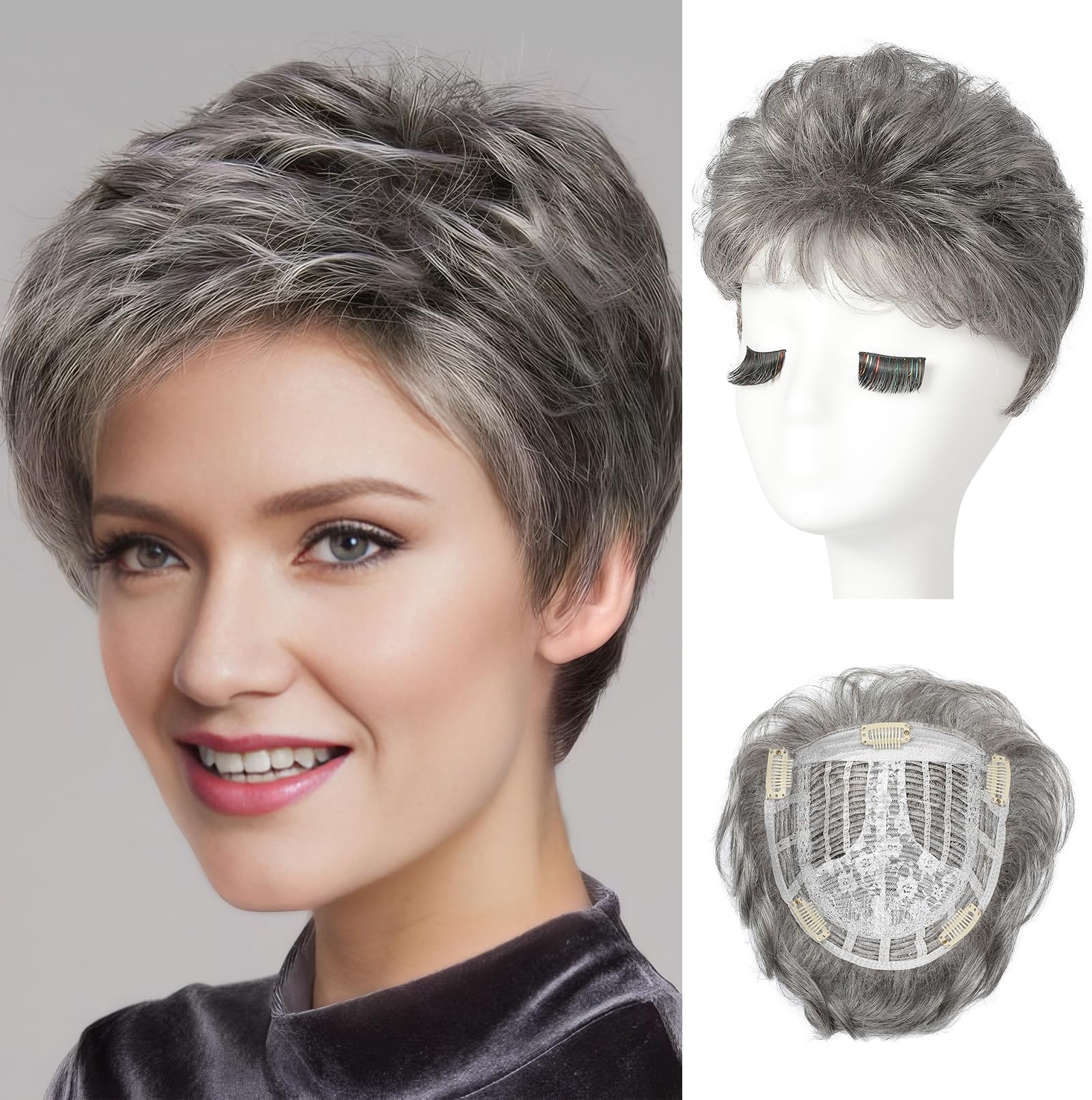 Amazon.com : REECHO Hair Topper, Short Wiglet Hair Topper for Women ...