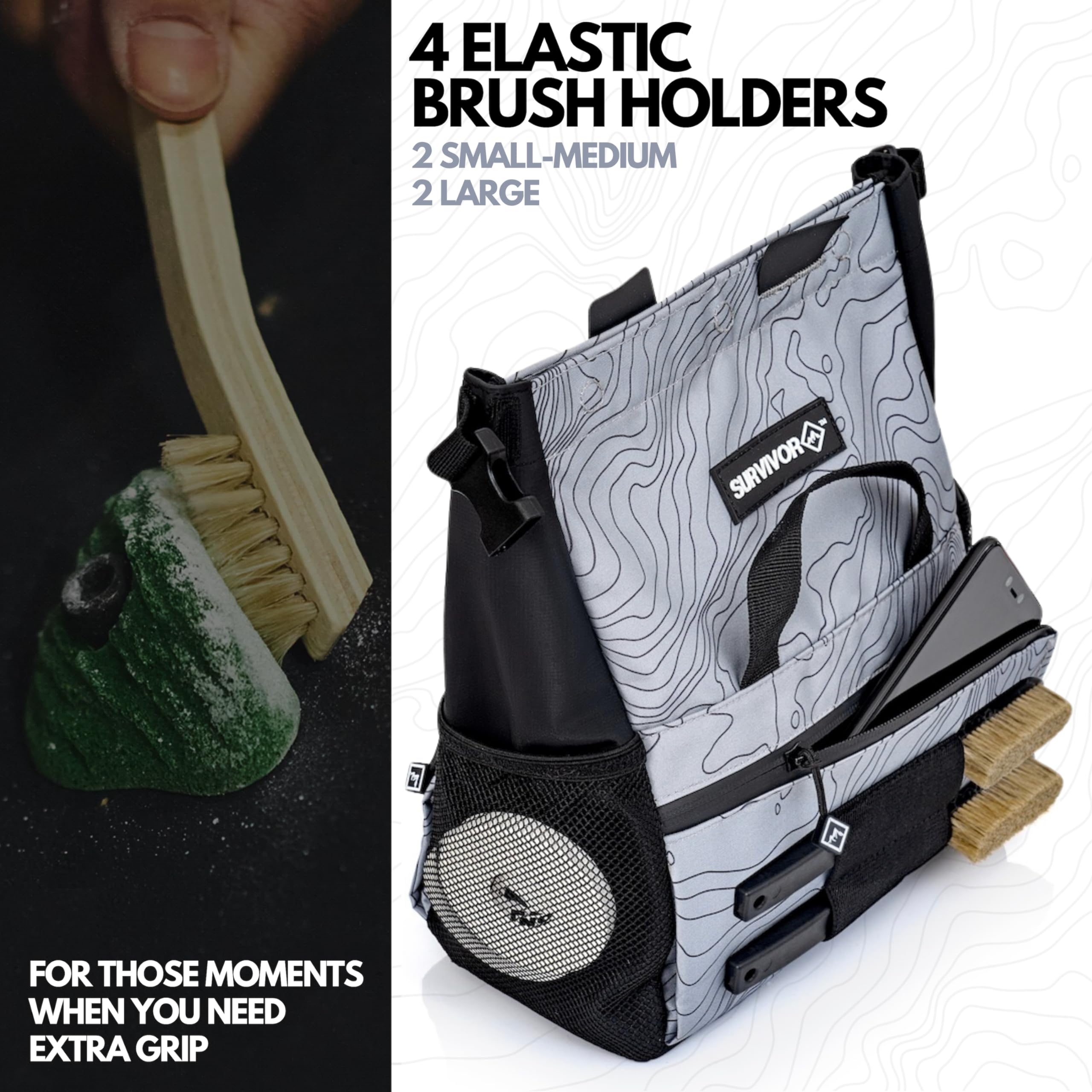 Snapklik.com : SURVIVOR Chalk Bag - Iconic Topographical Map, Draw ...