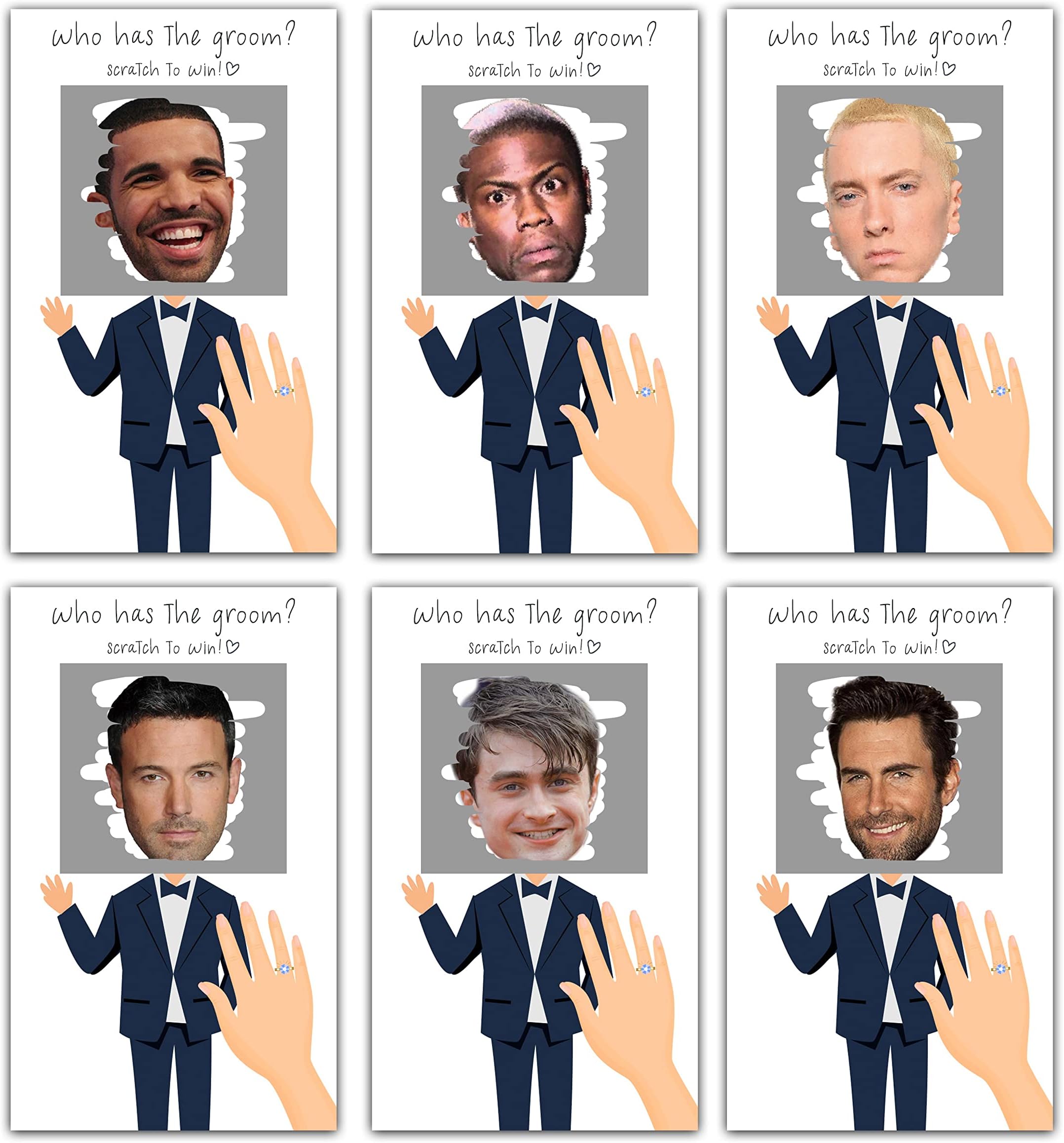 Amazon.com: Printed Party Bridal Shower Scratch Off Game, Find The ...