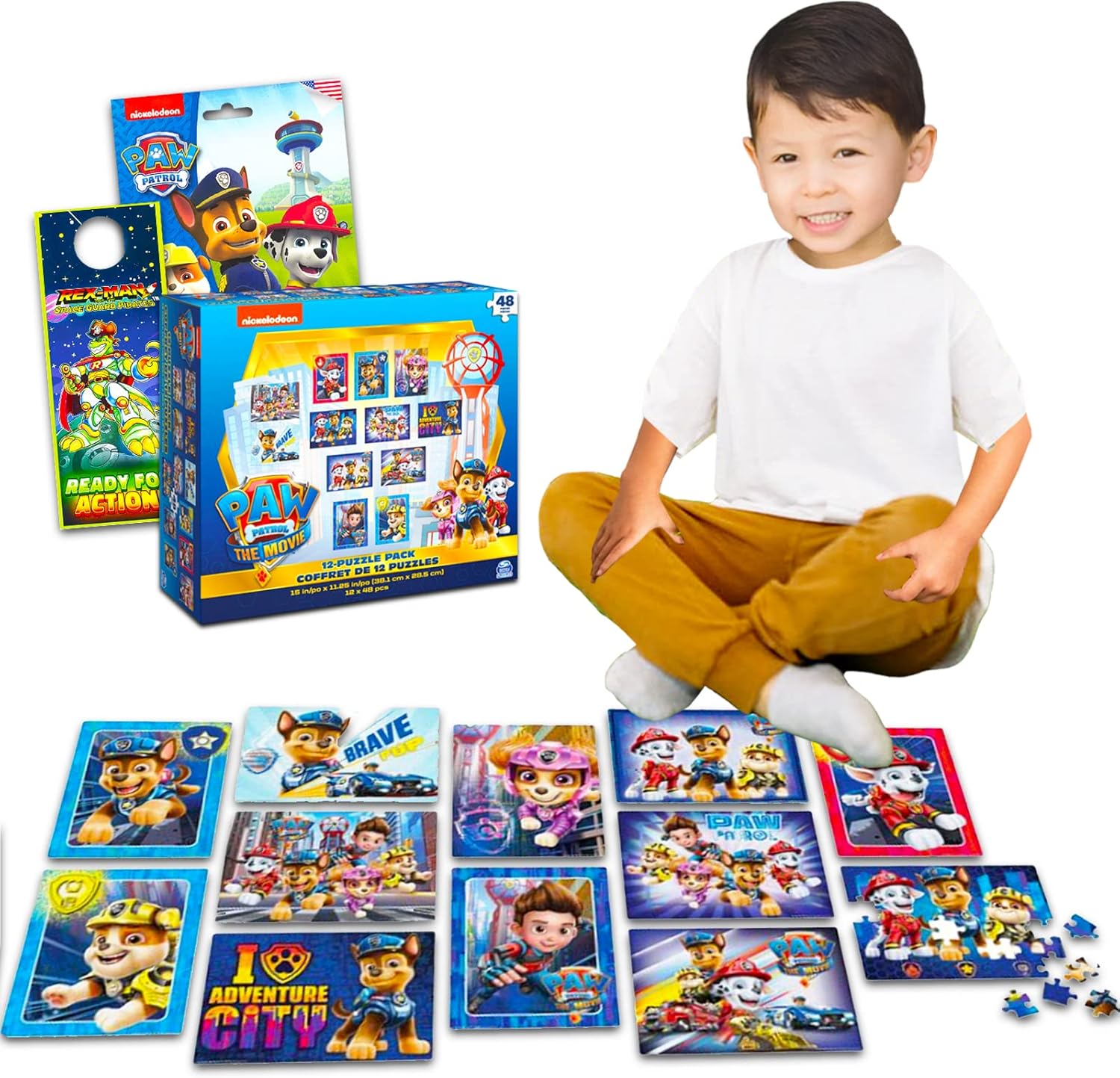 Paw Patrol Paquete de 12 rompecabezas para ni os, ni as, 48 piezas de rompecabezas de la ...