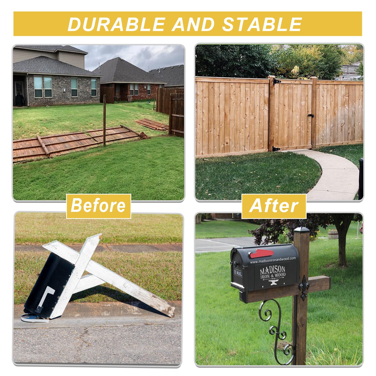 Snapklik.com : Hoqqf Fence Post Repair Kit 2 Pack