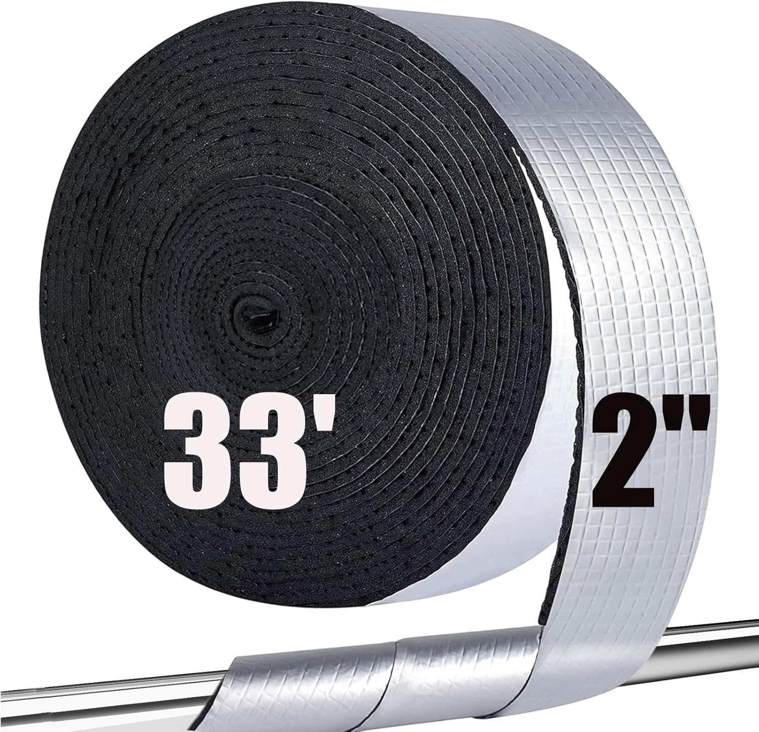 Pipe Insulation Wrap Foam Tube 2" W x 33 FT Self Adhesive Outdoor Foam ...