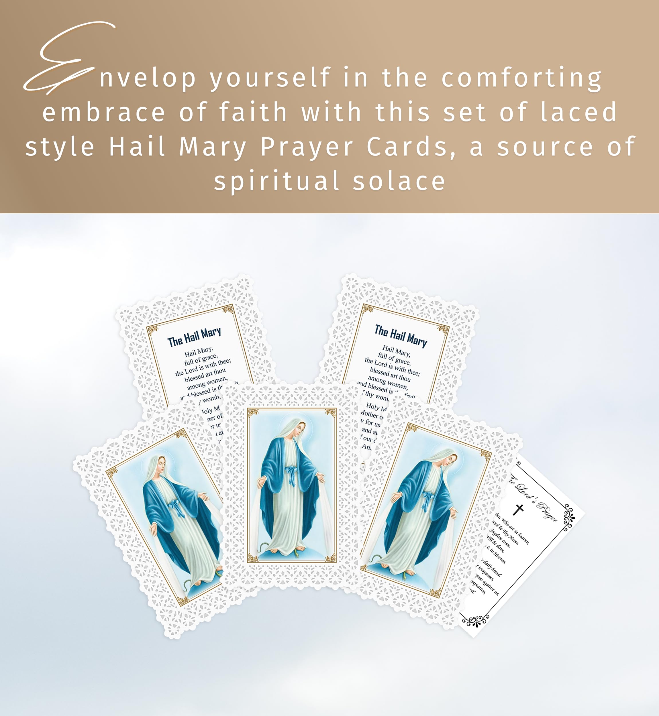 Snapklik.com : Hail Mary Prayer Card - Lace Style Hail Mary Laminated ...