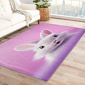 Amazon.com: Rabbit Area Rugs for Bedroom Living Room - 4x5 ft - Cute ...