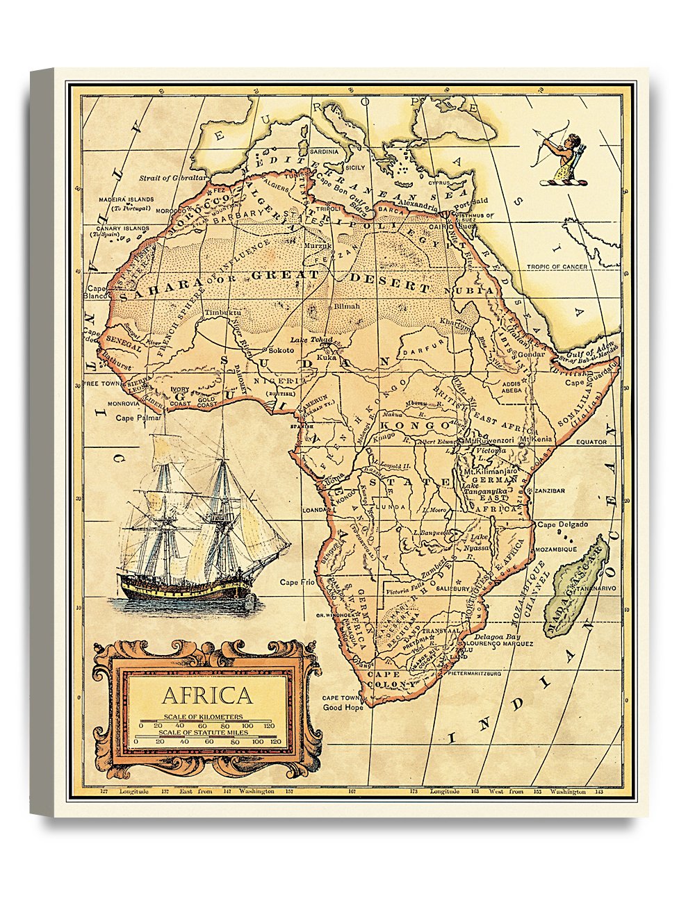 Old Africa Map Poster Old Map Of North Africa Egypt – Muurposter