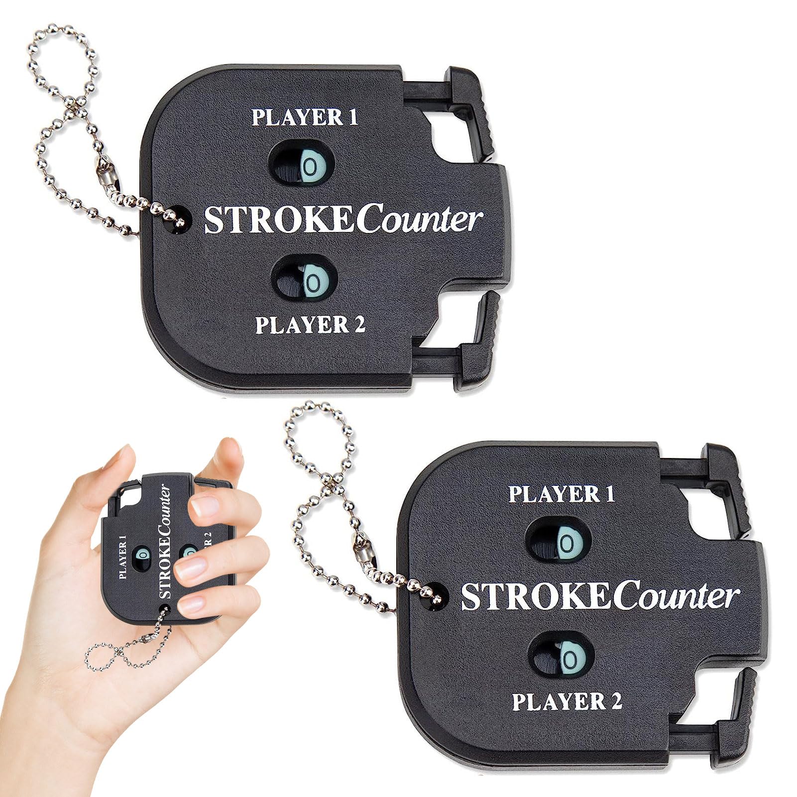 Qianeffort Golf Stroke Counter,2Pcs Golf Counter Black Golf Score ...