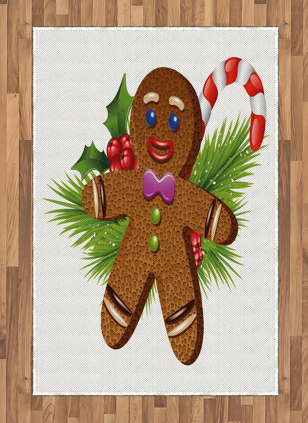Amazon.com: Ambesonne Gingerbread Man Area Rug, Tasty Pastry on ...
