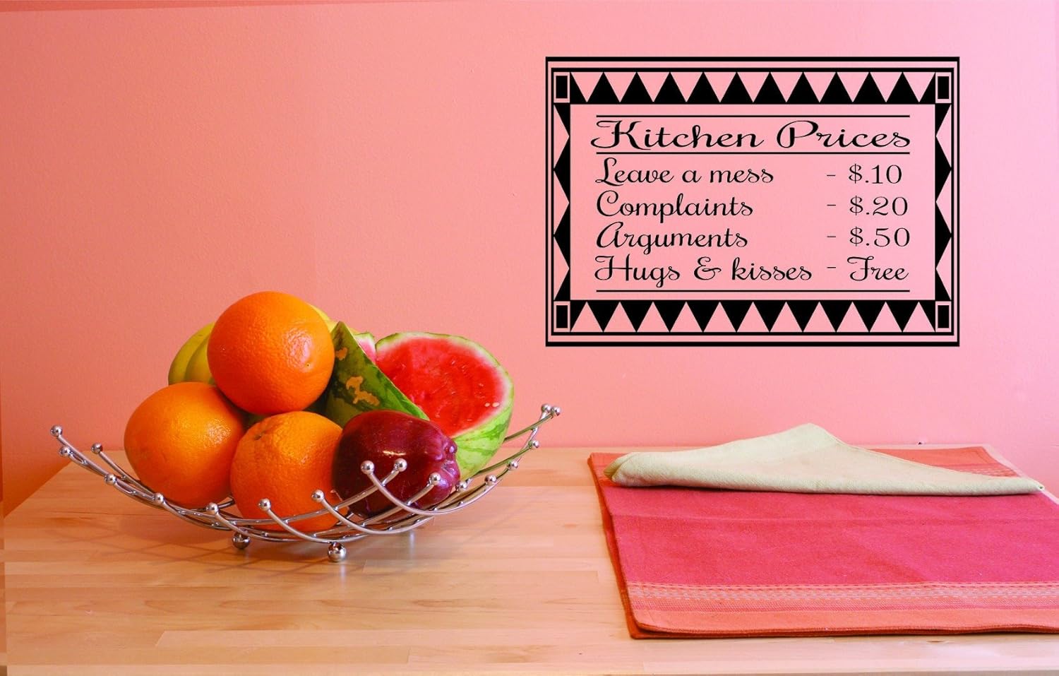 Amazon.com: Kitchen Hugs & Kiss Free Vinyl Wall Decal - 22 Colors ...
