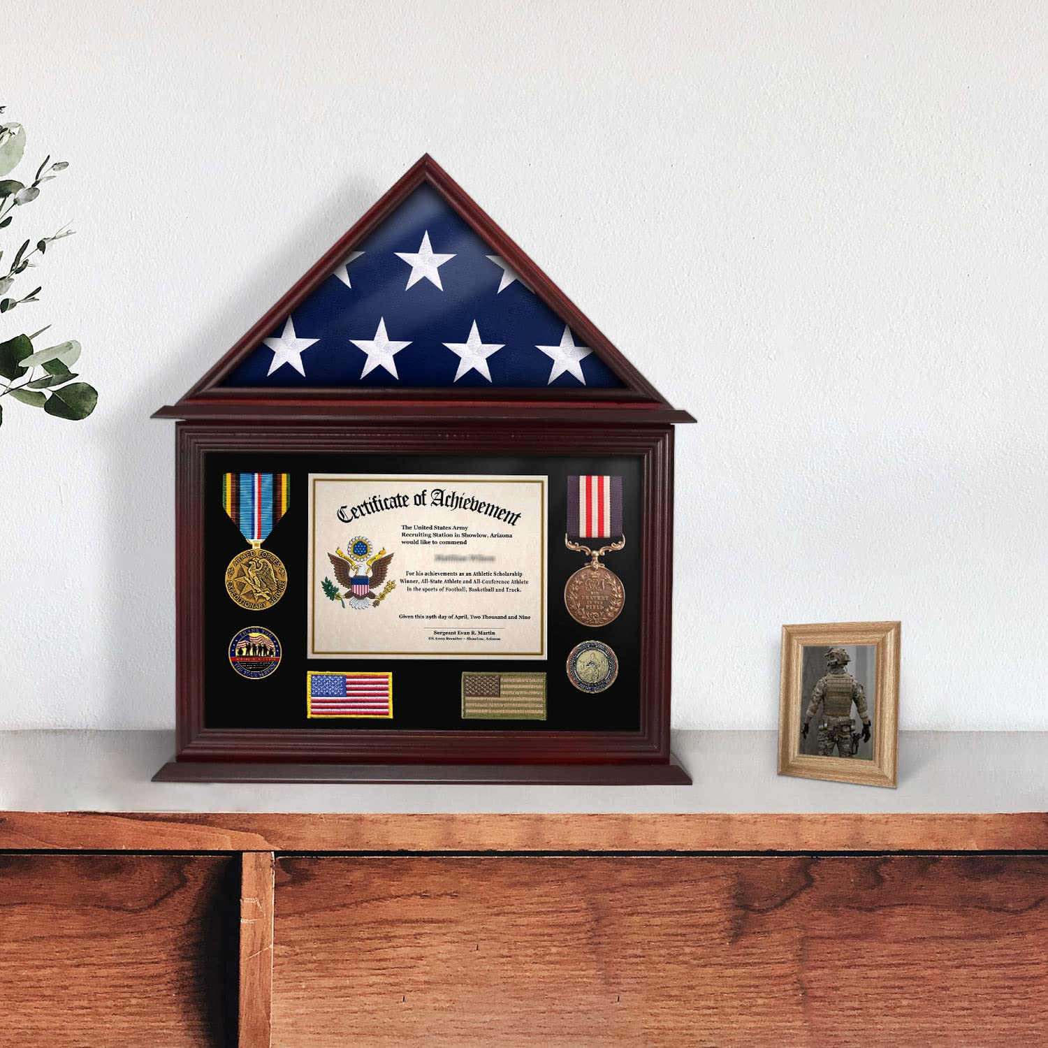 Buy ASmileIndeep Flag Display Case Certificate & Document Holder Frame 3' X 5' Flag Military ...