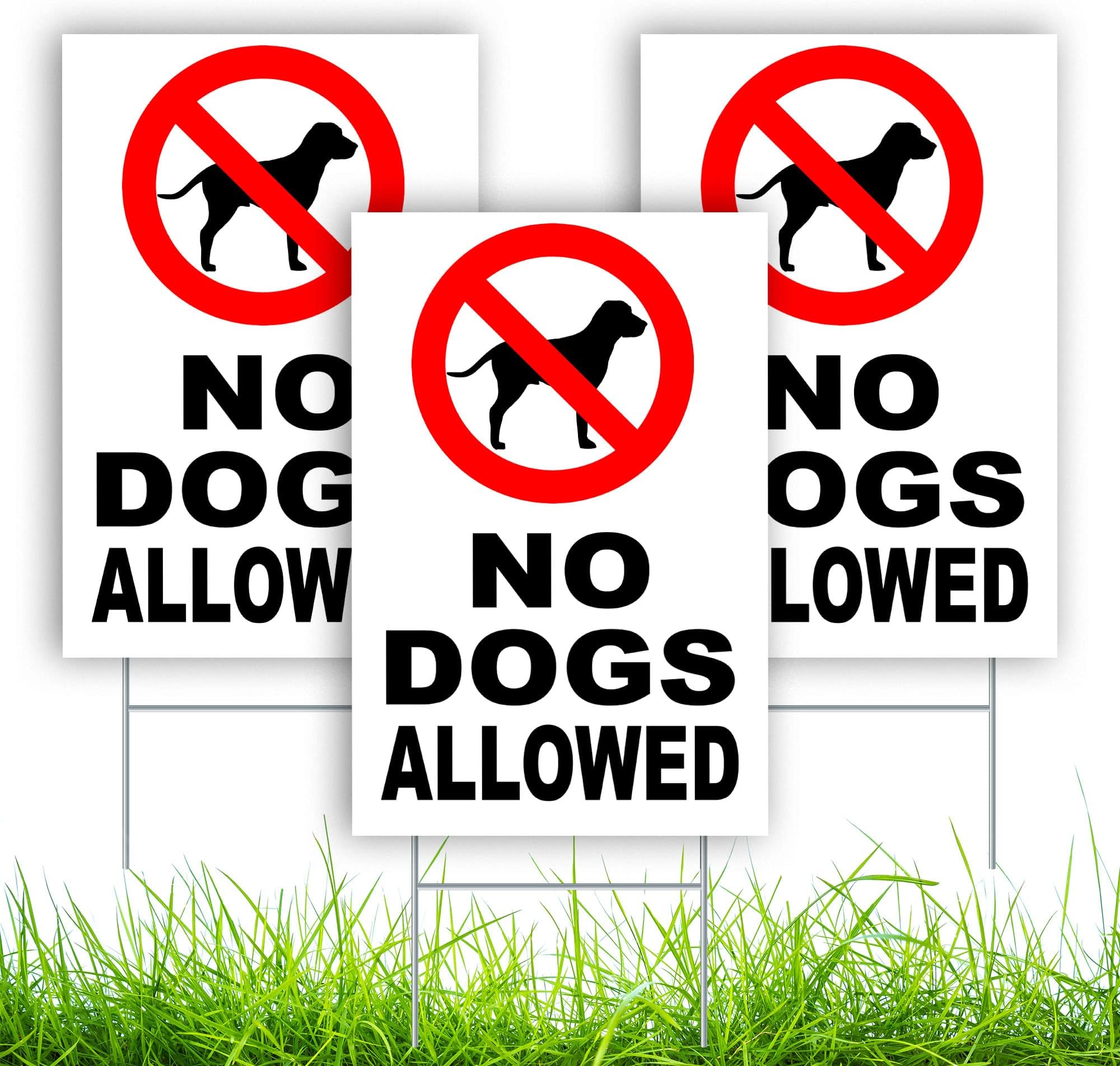 Amazon.com : 3 PC No Dogs Allowed Signs with Stake - 8 x 12 Coroplast ...