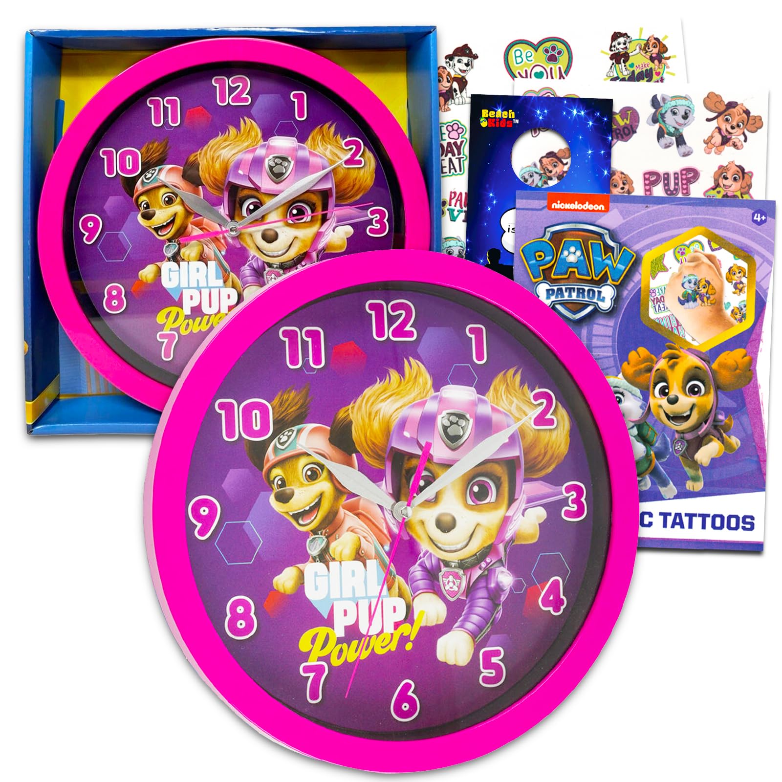 Amazon.com: Paw Patrol Wall Clock - Room Decor Bundle with 10" Paw ...