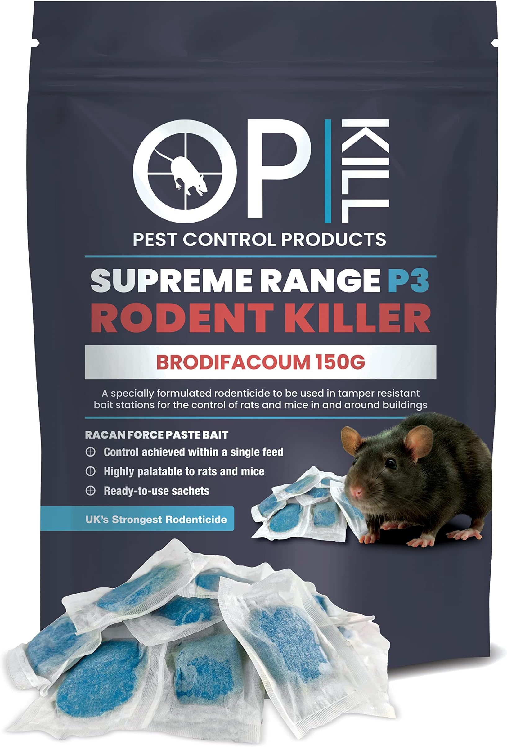 Pest Stop Super Rat & Mouse Killer Pasta Bait - Single Feed Baits for ...