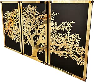 Amazon.de: VAILLA ® Baum des Lebens Wanddeko, Wandbild aus Holz, Wand deko in Schwarz Gold, Home ...