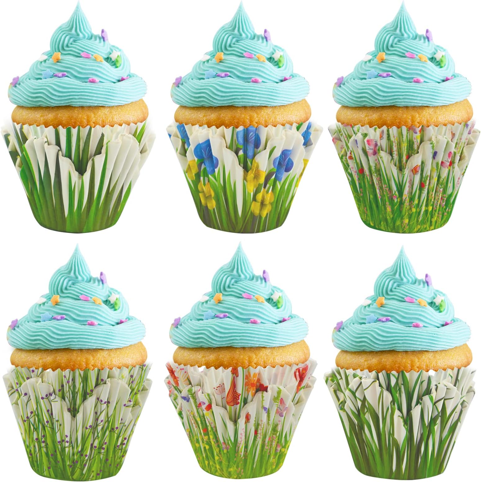 240 Pcs Cupcake Cases Paper Wrapper Petal Shaped Cupcake Liners 6 ...