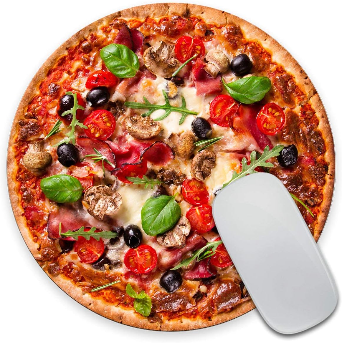 Amazon.com: Smooffly Pizza Round Mouse Pad, Pepperoni Pizza Mouse Pad ...