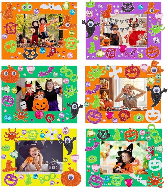 Amazon.com: 28 Sets Halloween Picture Frame Craft Kits for Kids, Foam ...
