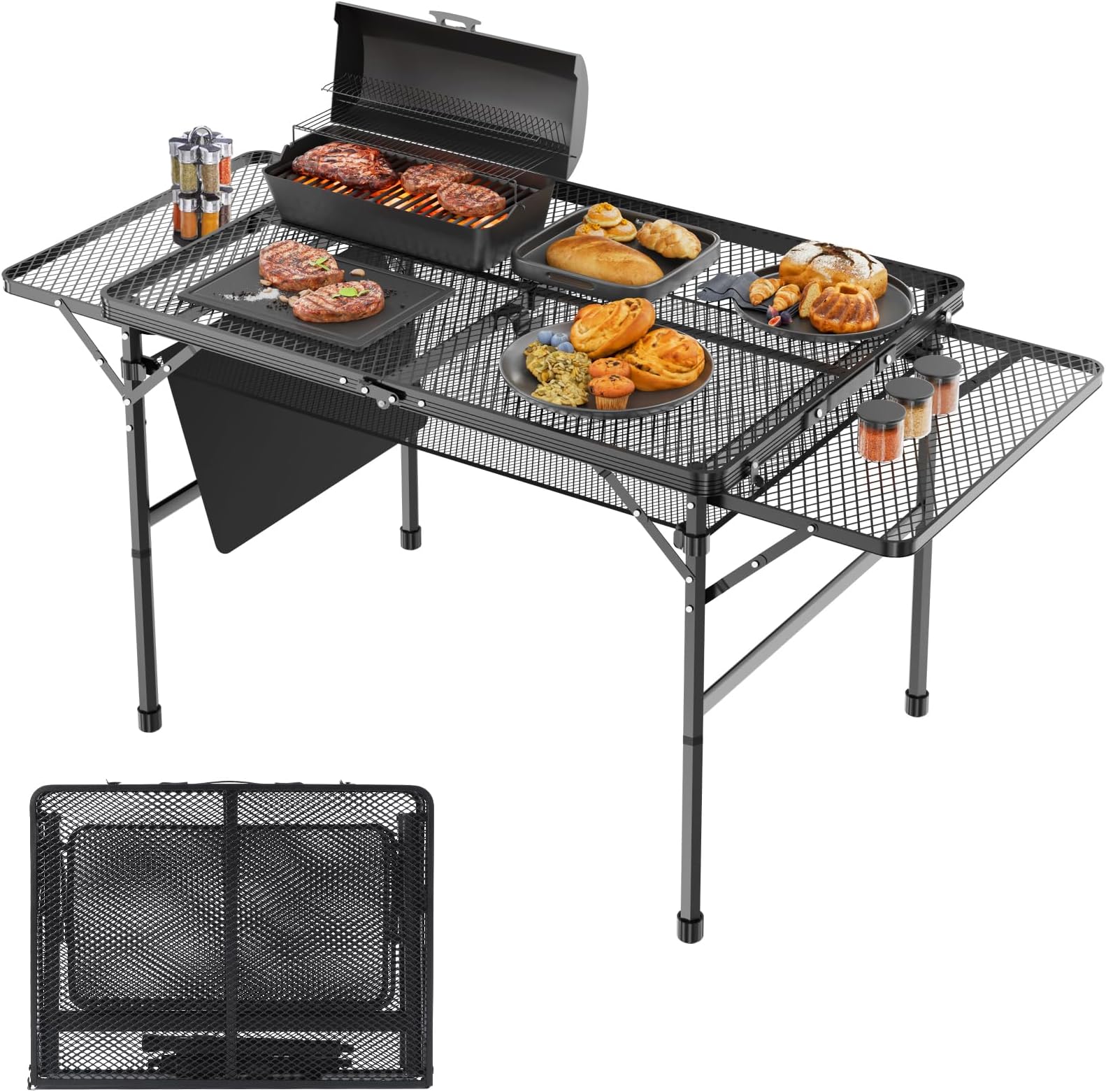 Amazon.com: REDCAMP Folding Portable Grill Table with Sink for Outside, Lightweight Aluminum ...