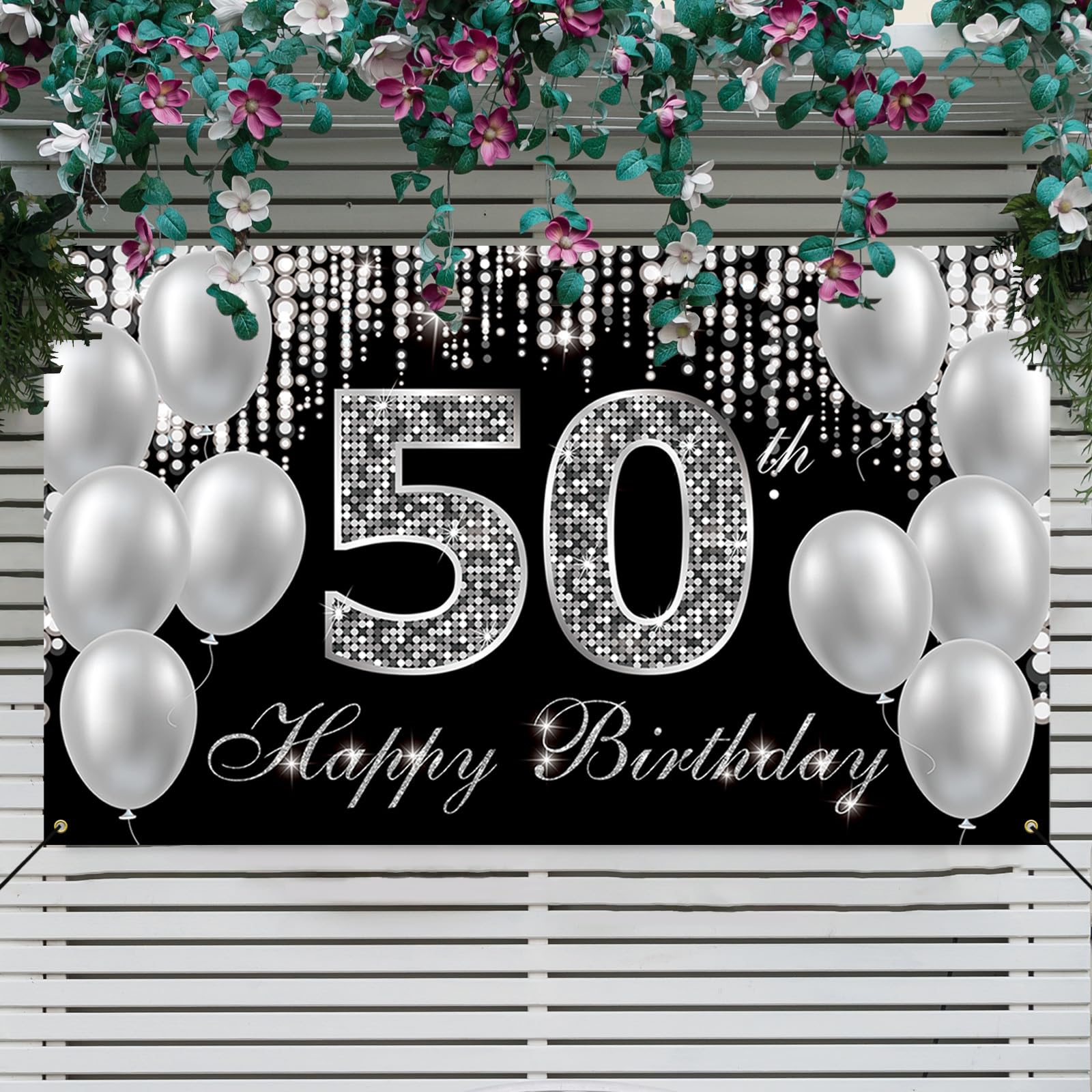 Silver 50th Birthday Borders